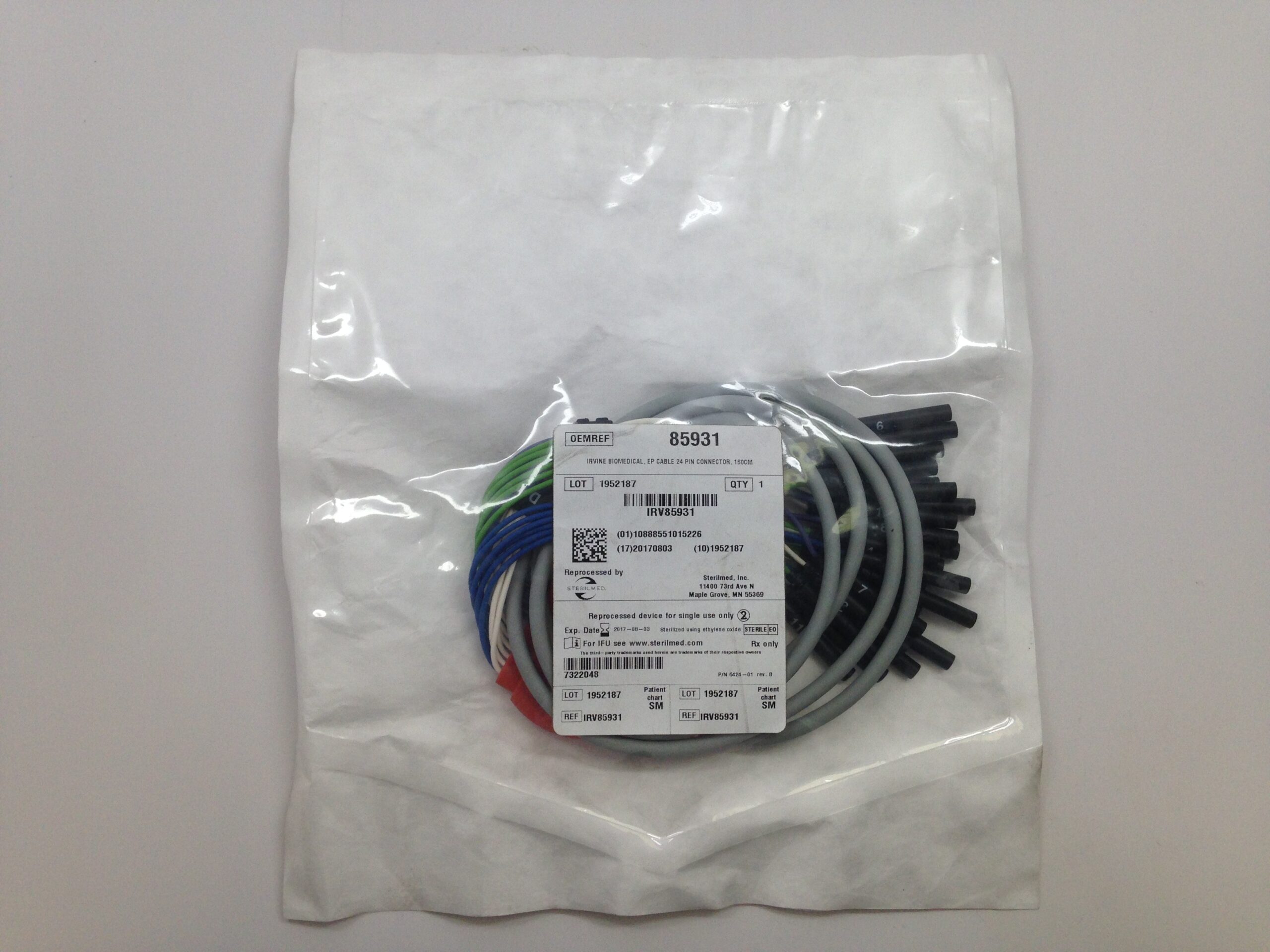 IRVINE BIOMEDICAL 85931 EP Cable 24 Pin Connector, 160cm (Reprocessed ...