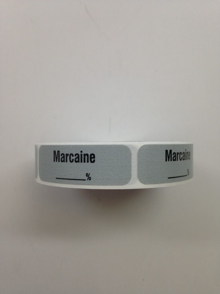 SHAMROCK SCIENTIFIC SA-306-PRE Specialty Labels, 1/2" x 500" Marcaine ...