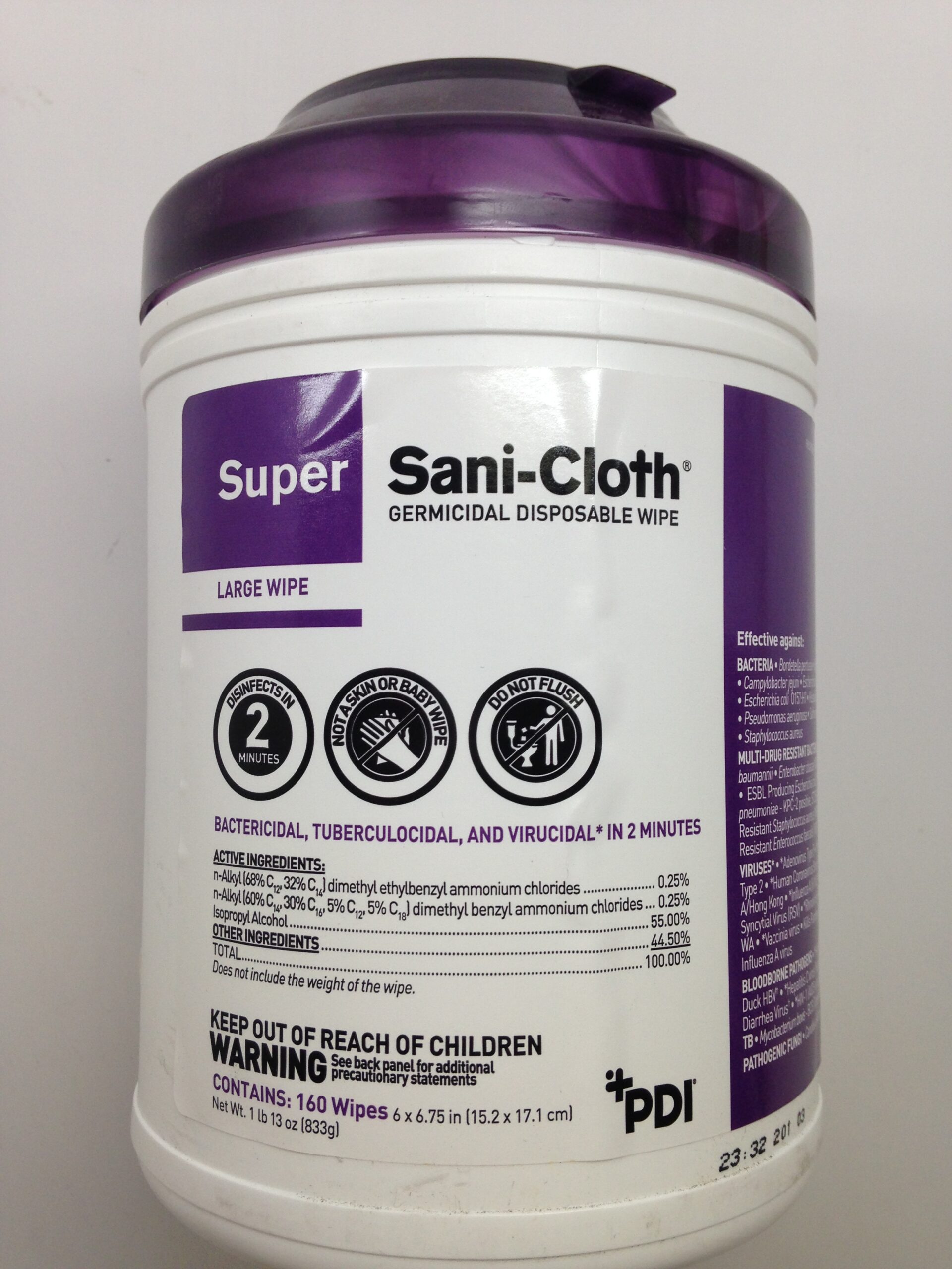 PDI Q55172 Sani-Cloth Germicidal Disposable Wipe, Large Wipe, 6 x 6 ...