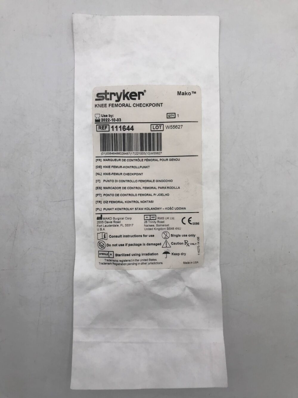 STRYKER/MAKO 111644 Knee Femoral Checkpoint (X) - GB TECH USA