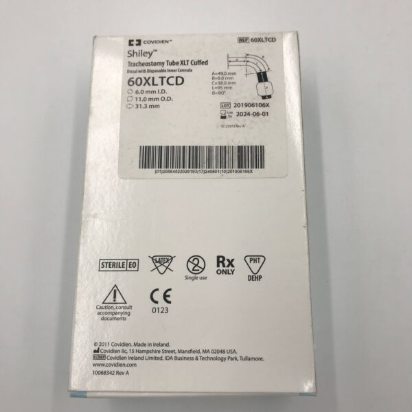COVIDIEN 60XLTCD Shiley Tracheostomy Tube XLT Cuffed, Distal With ...
