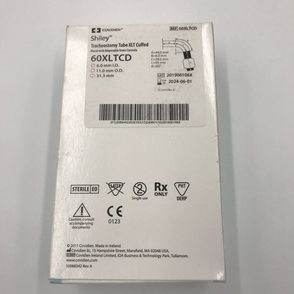 COVIDIEN 60XLTCD Shiley Tracheostomy Tube XLT Cuffed, Distal With ...