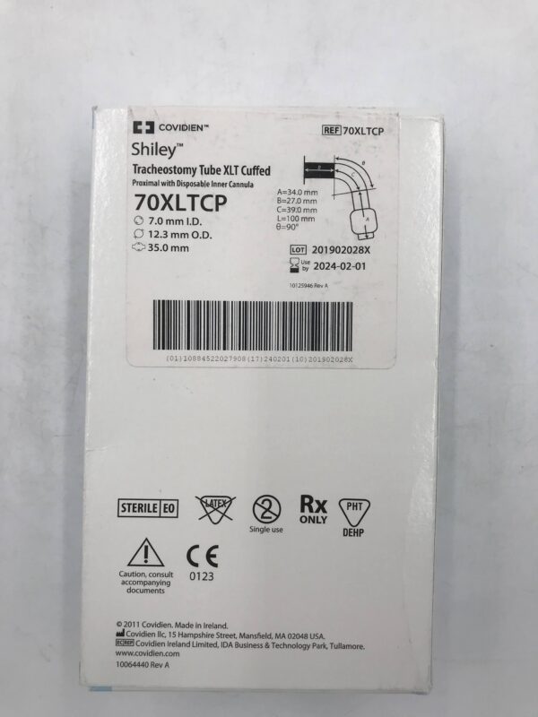 COVIDIEN 70XLTCP Shiley Tracheostomy Tube XLT Cuffed, Proximal With ...