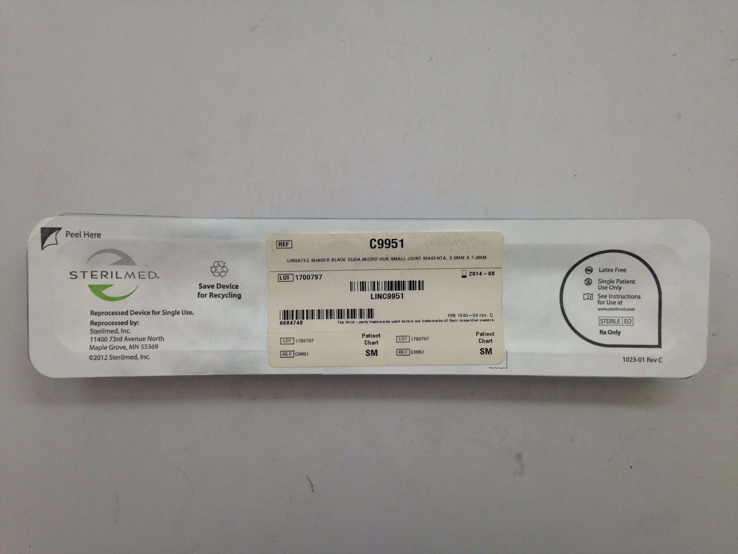 CONMED C9951 Linvatec Shaver Blade Cuda Micro Hub Small Joint Magenta ...