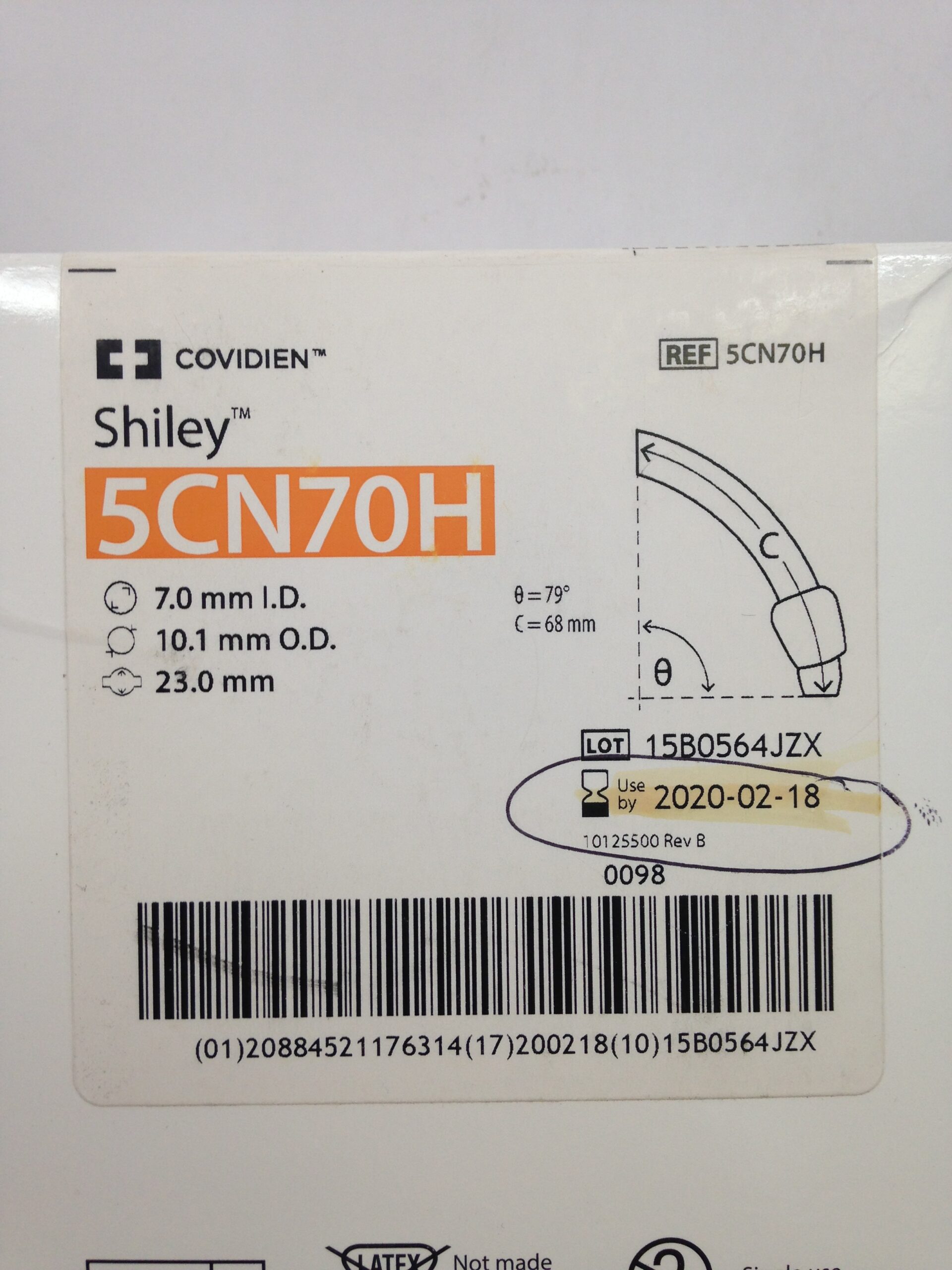 COVIDIEN 5CN70H Shiley Adult Flexible Tracheostomy Tube With TaperGuard ...