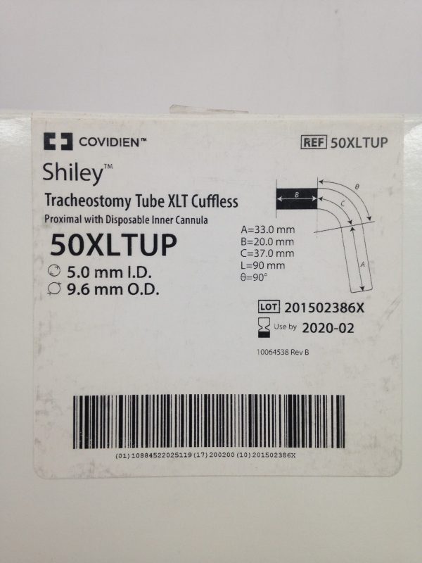 COVIDIEN 50XLTUP Shiley Tracheostomy Tube XLT Cuffless Proximal With ...