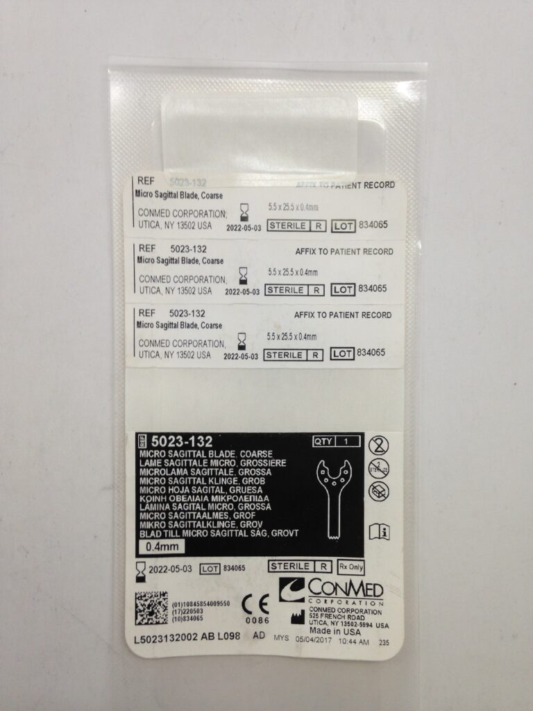 CONMED 5023-132 Micro Sagittal Blade, Coarse, 5.5 x 25.5 x 0.4mm ...