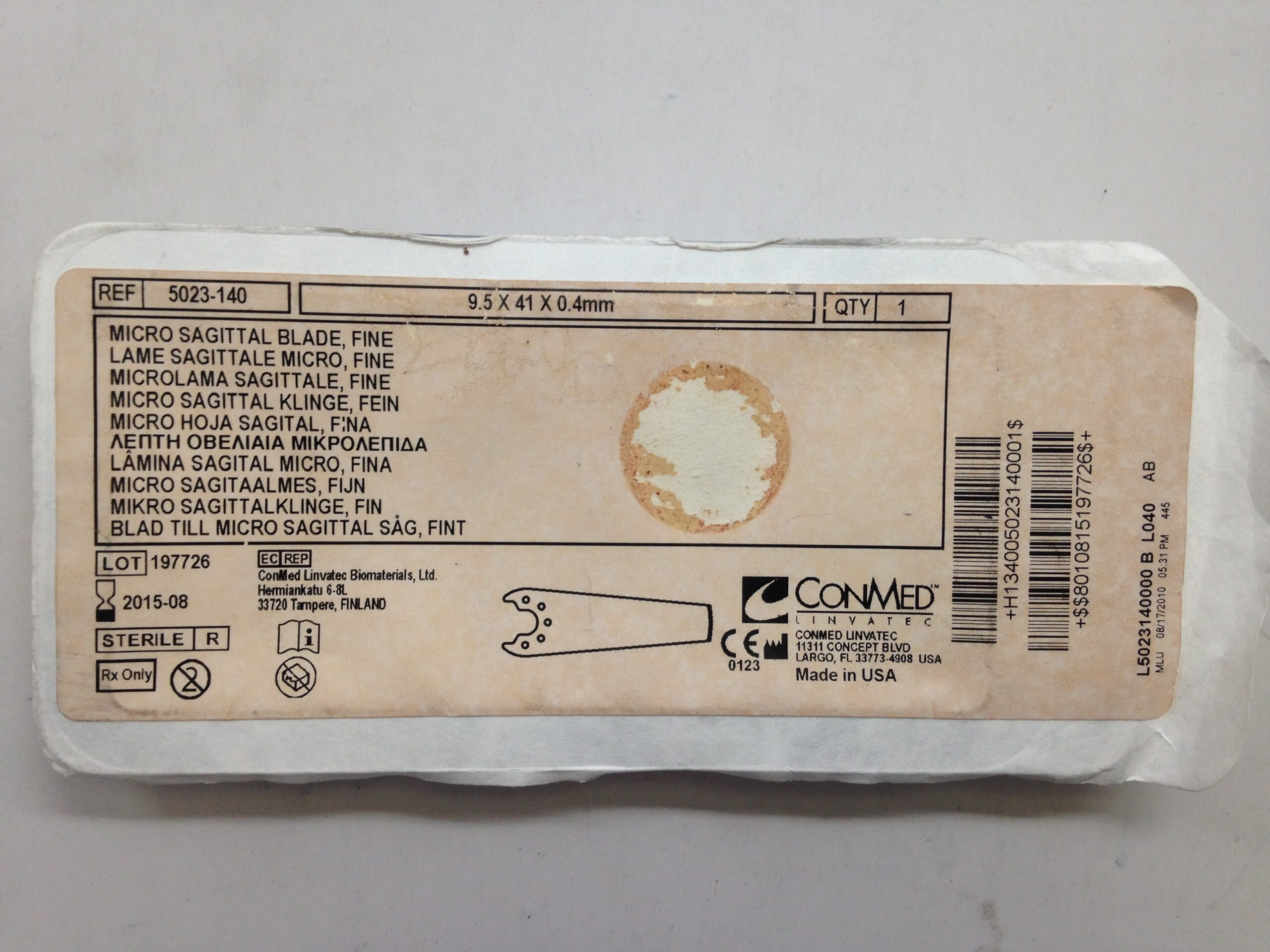 CONMED 5023-140 Micro Sagittal Blade, Fine, 9.5 x 41 x 0.4mm (X) - GB ...