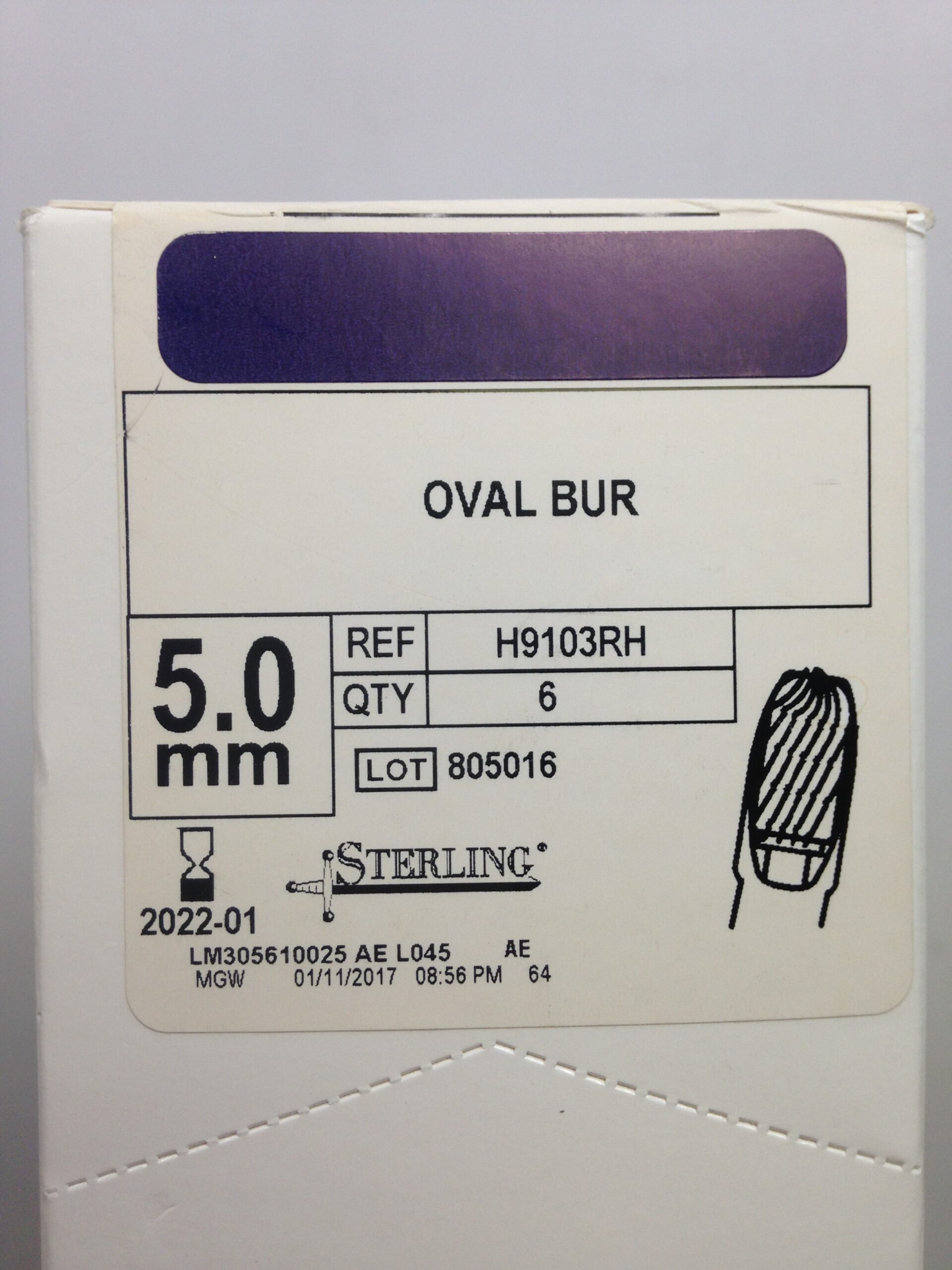 CONMED H9103RH Oval Bur, 5.0mm (6/Box)(X) - GB TECH USA