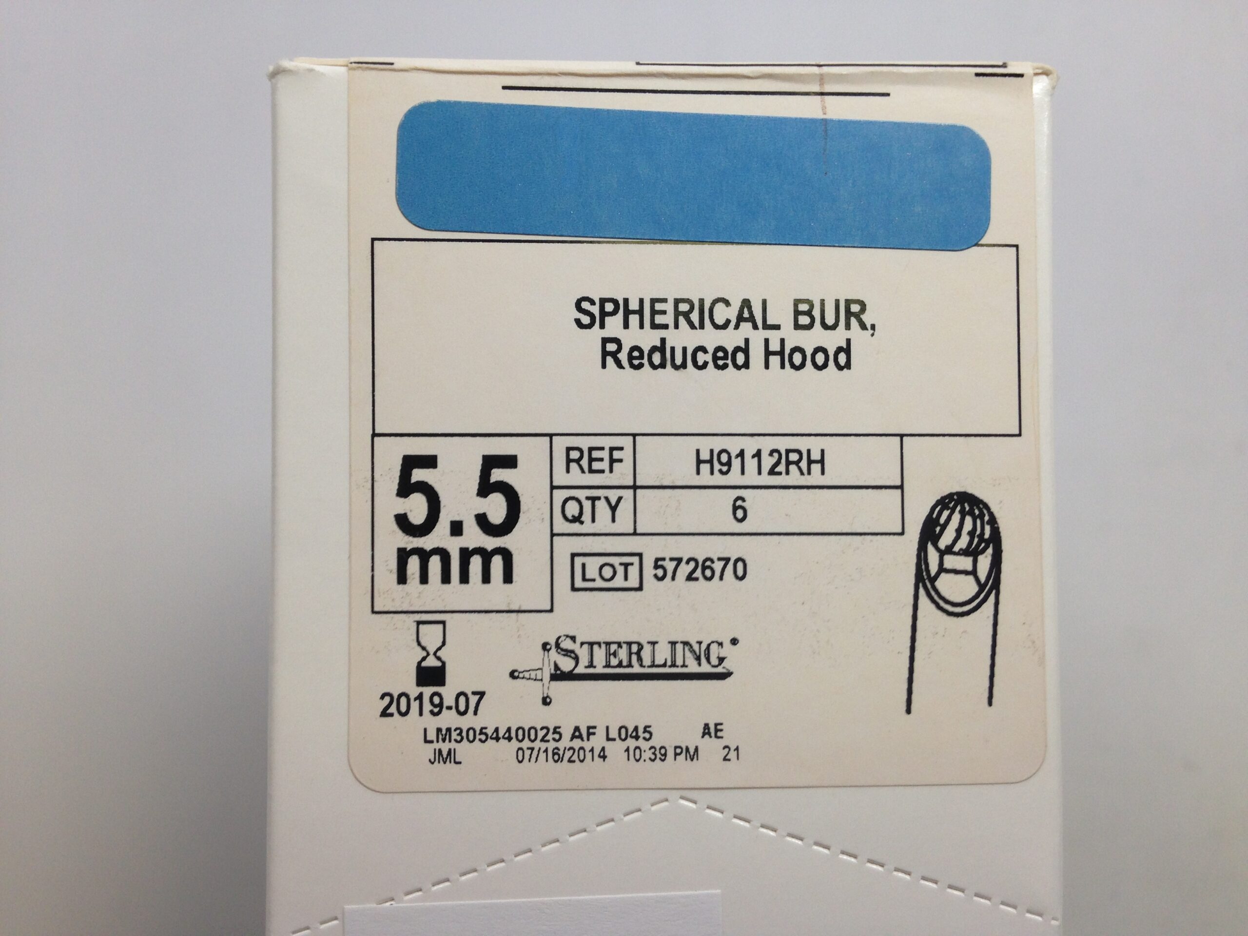 CONMED H9112RH Spherical Bur, Reduced Hood, 5.5mm (6/Box) (X) - GB TECH USA