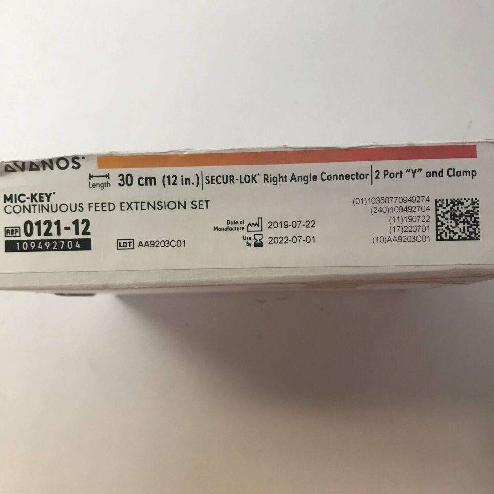 AVANOS 0121-12 Mic-Key Continuous Feed Extension Set, Secur-Lok Right ...