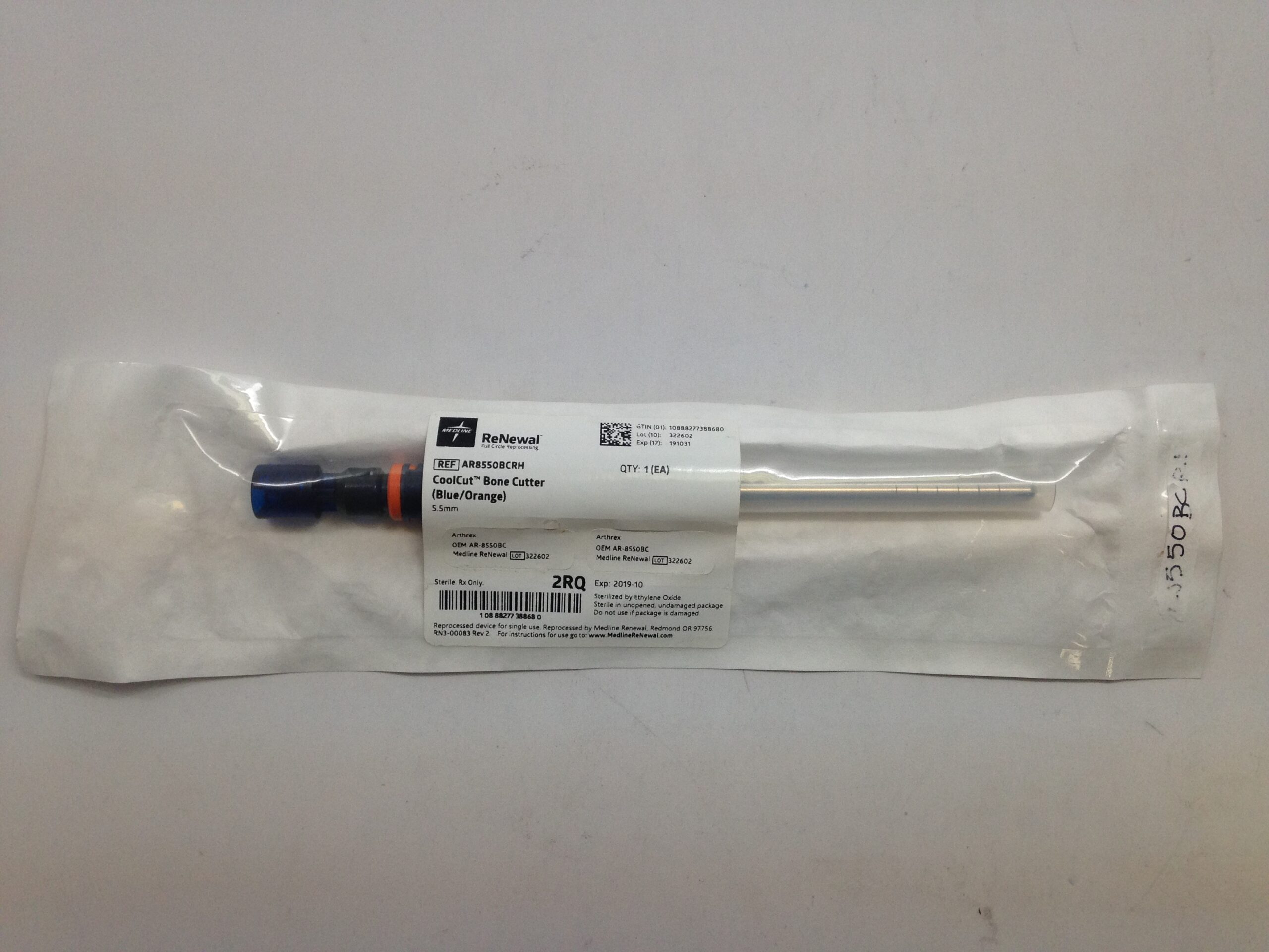 ARTHREX AR-8550BC CoolCut Bone Cutter (Blue/Orange), 5.5mm (Reprocessed ...