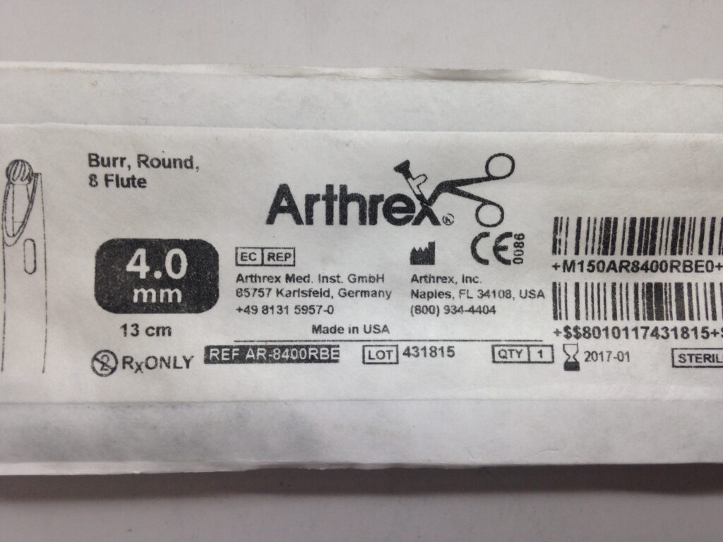 ARTHREX AR-8400RBE Burr, Round, 8 Flute, 4.0mm 13cm (X) – GB TECH USA