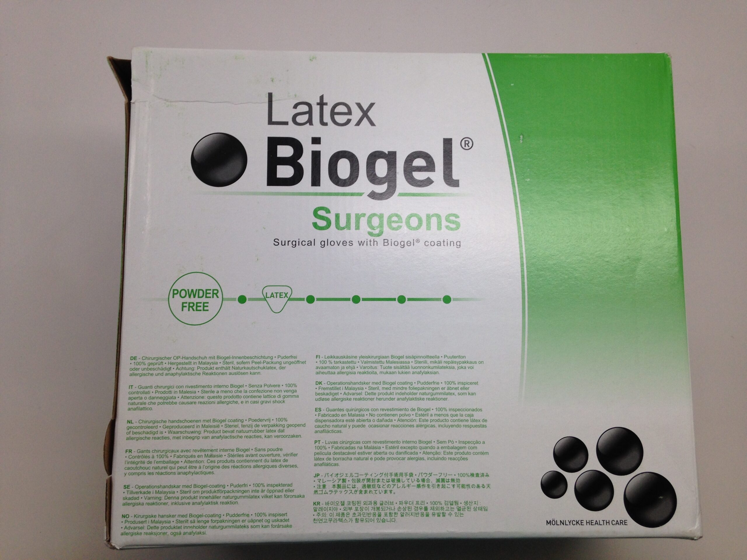 MÖLNLYCKE HEALTHCARE 30480-01 Latex Biogel Surgical Gloves Surgeons ...