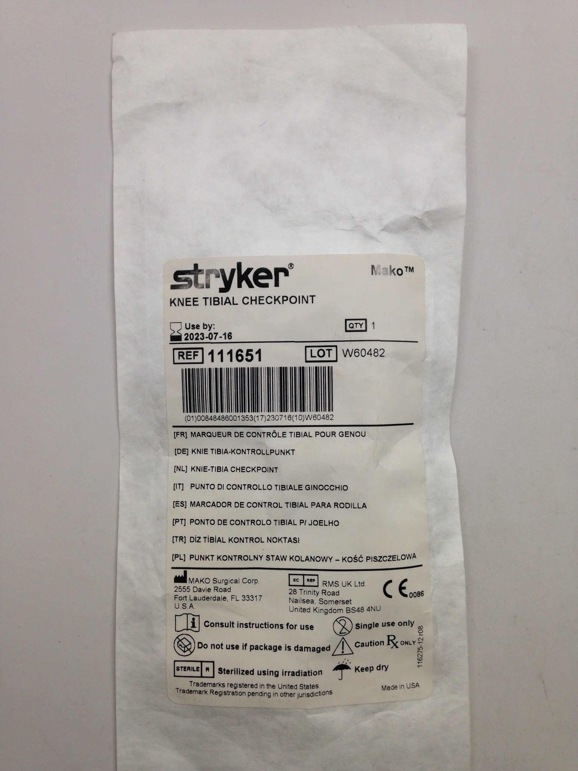 STRYKER/MAKO 111651 Knee Tibial Checkpoint(X) - GB TECH USA