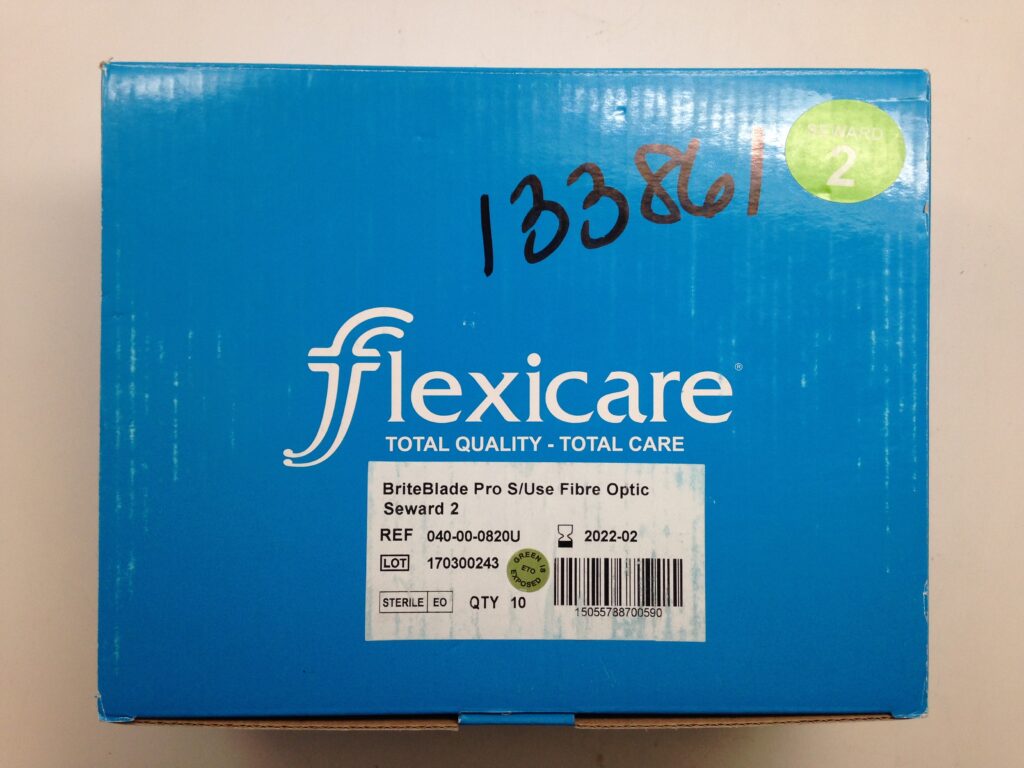 FLEXICARE 040-00-0820U BriteBlade Pro S/Use Fibre Optic Metal ...