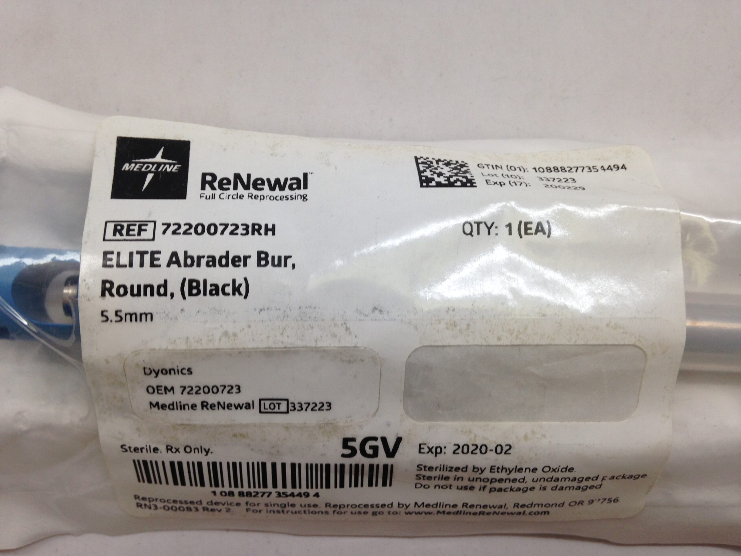 DYONICS 72200723 Elite Abrader Bur, Round, (Black), 5.5mm (Reprocessed ...