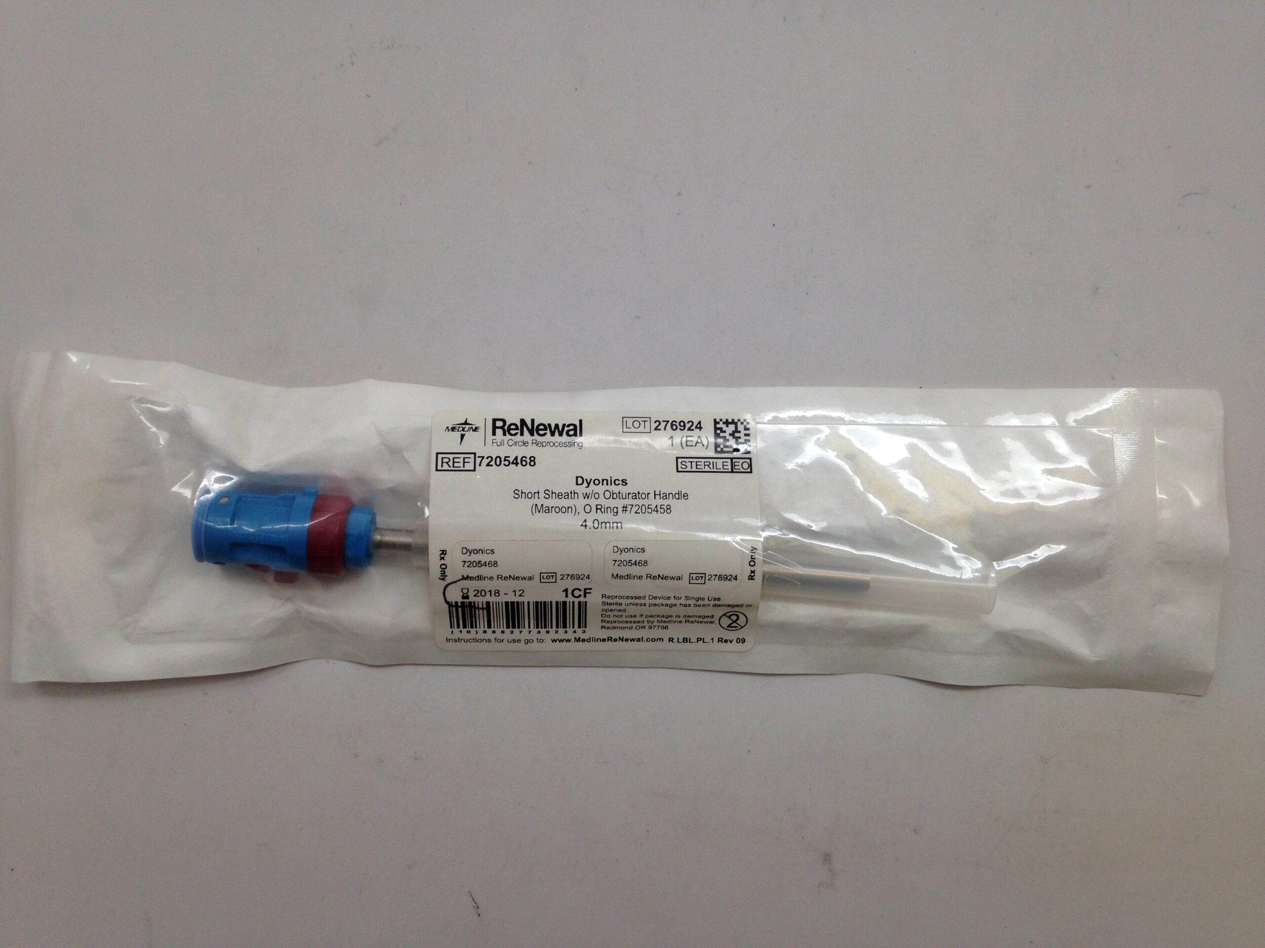 DYONICS 7205468 Short Sheath W/o Obturator Handle (Maroon) O Ring, 4 ...