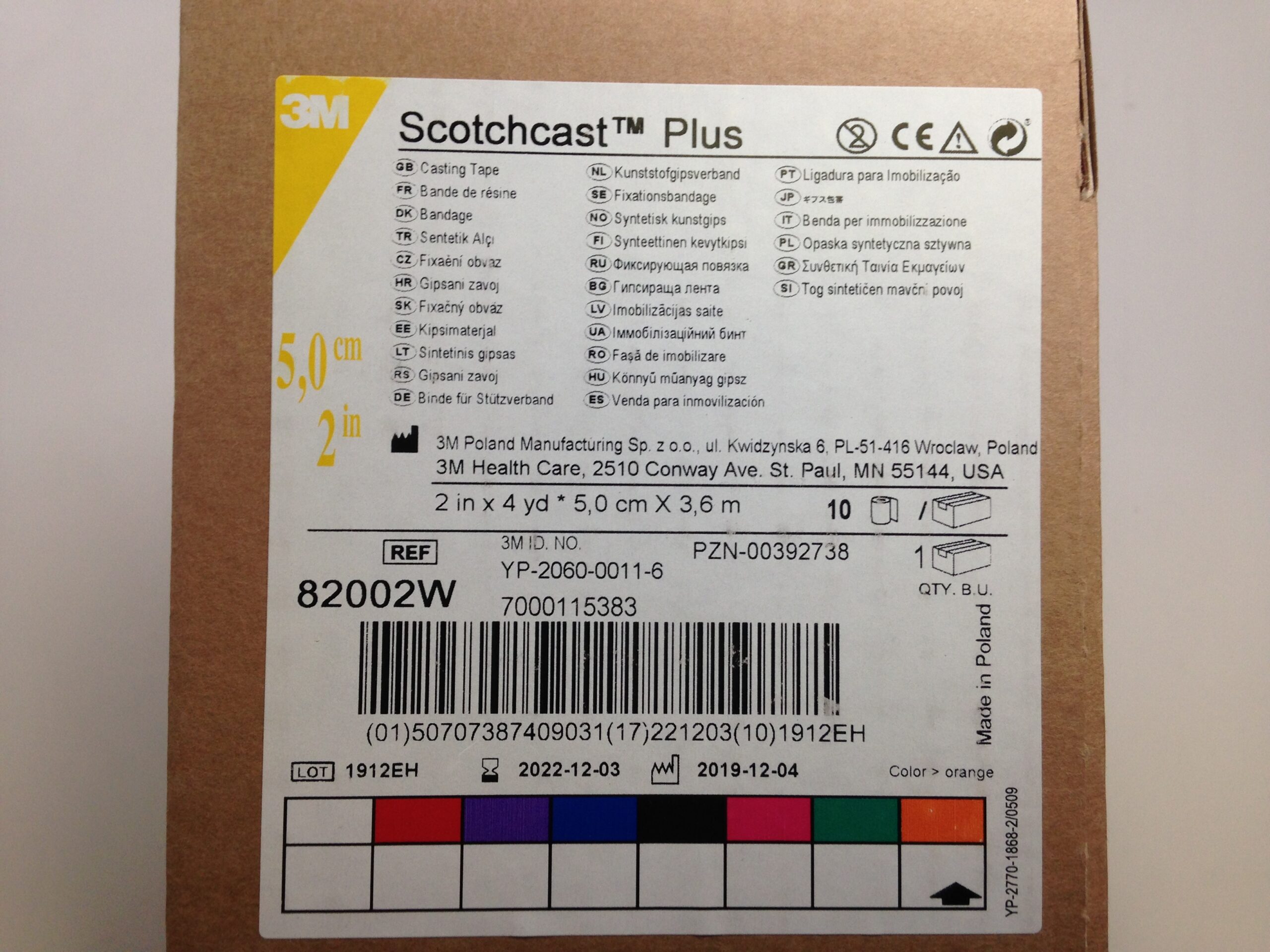 3M 82002W Scotchcast Plus Casting Tape, 2in x 4Yd Color Orange (Box Of ...