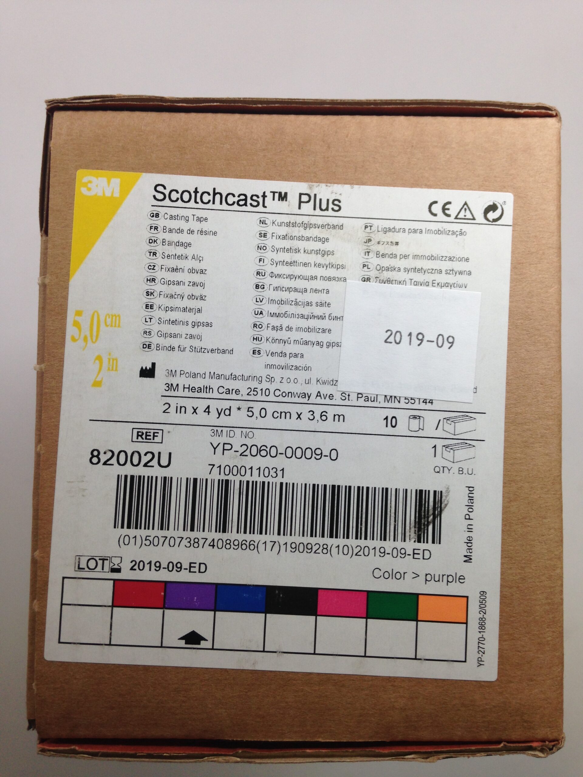 3M 82002U Scotchcast Plus Casting Tape, 2in x 4yd Color Purple (10/Box ...