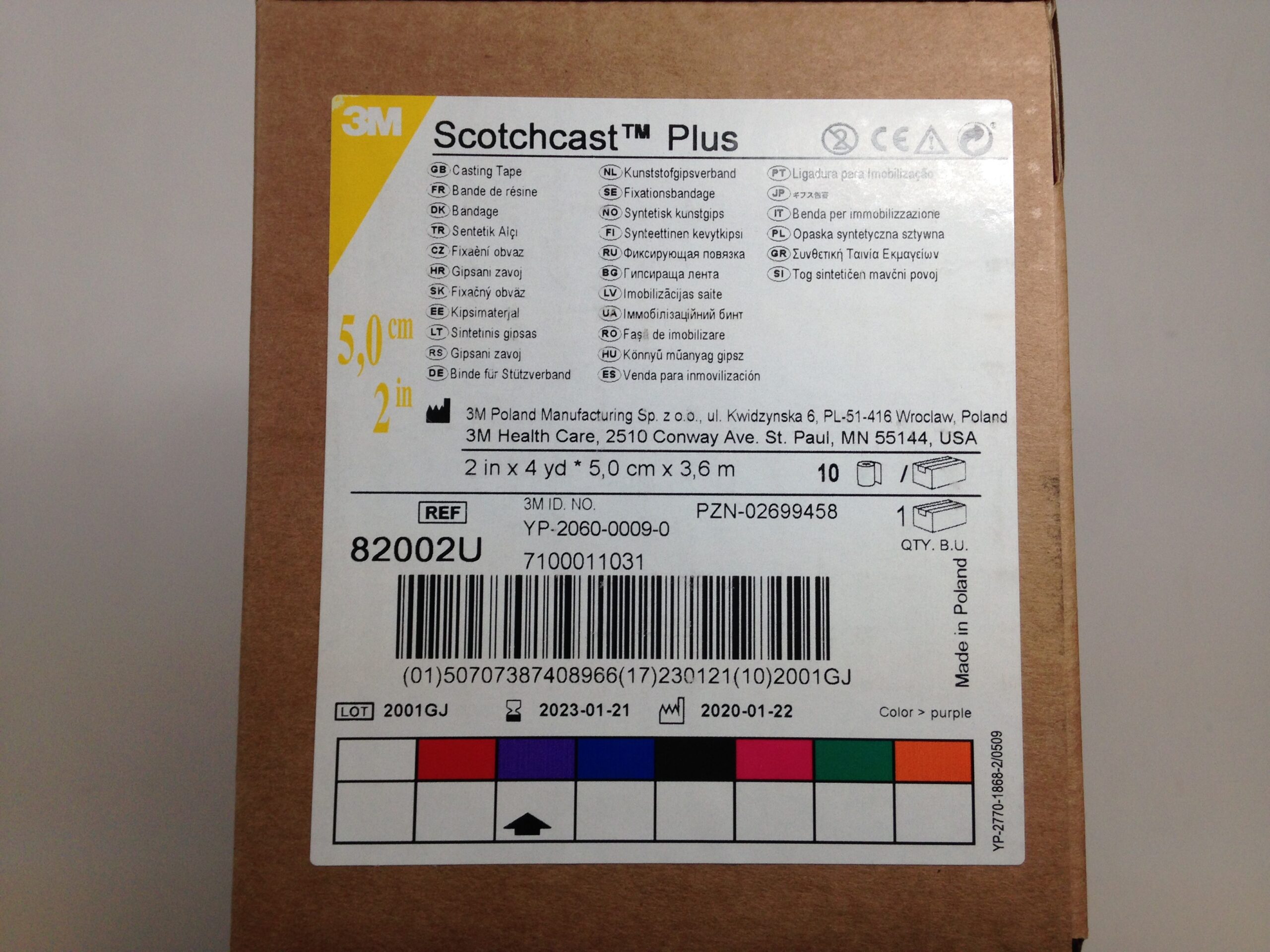 3M 82002U Scotchcast Plus Casting Tape, 2in x 4yd Color Purple (Box Of ...