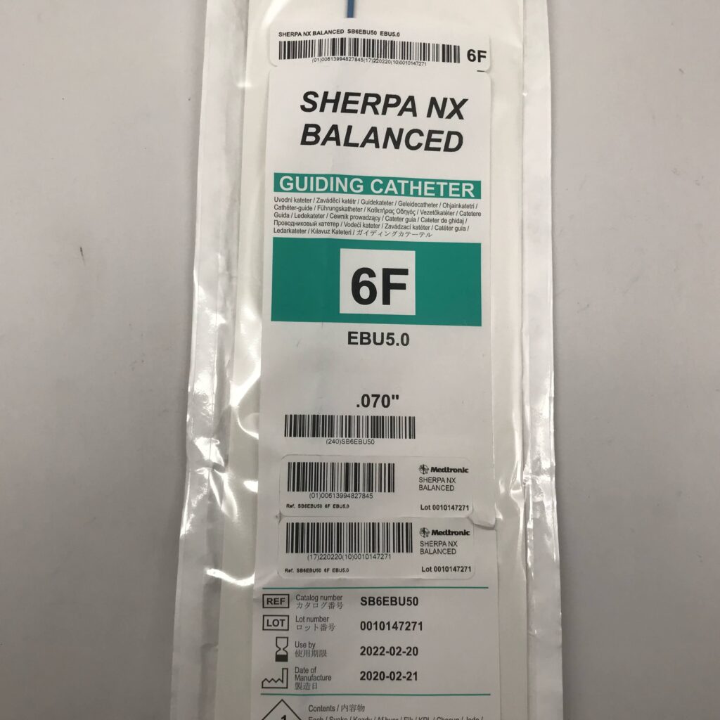 MEDTRONIC SB6EBU50 Sherpa NX Balanced Guiding Catheter, 6F, .070", .082 ...