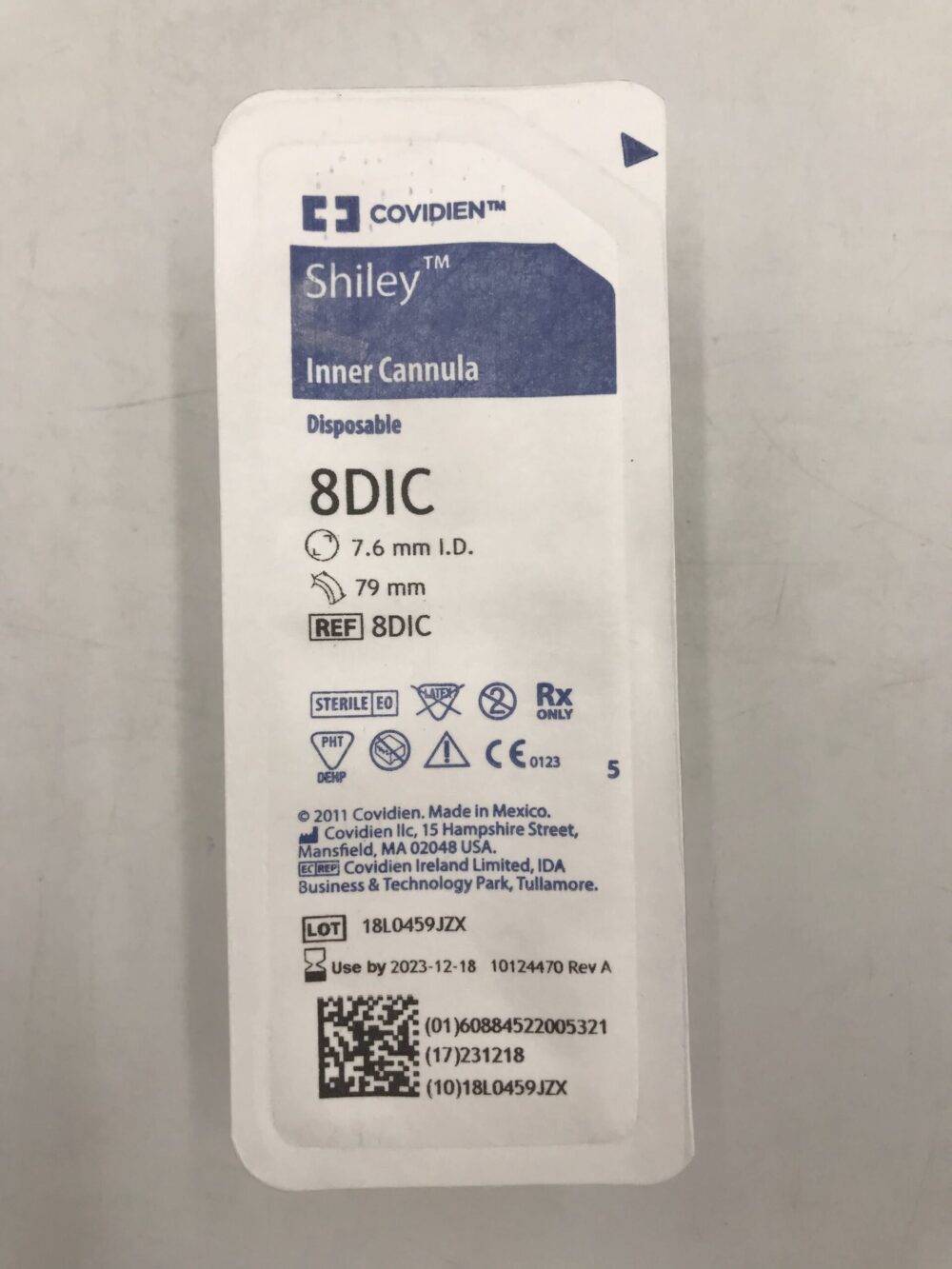 COVIDIEN 8DIC Shiley Inner Cannula, Disposable, 7.6mm I.D., 79mm - GB ...