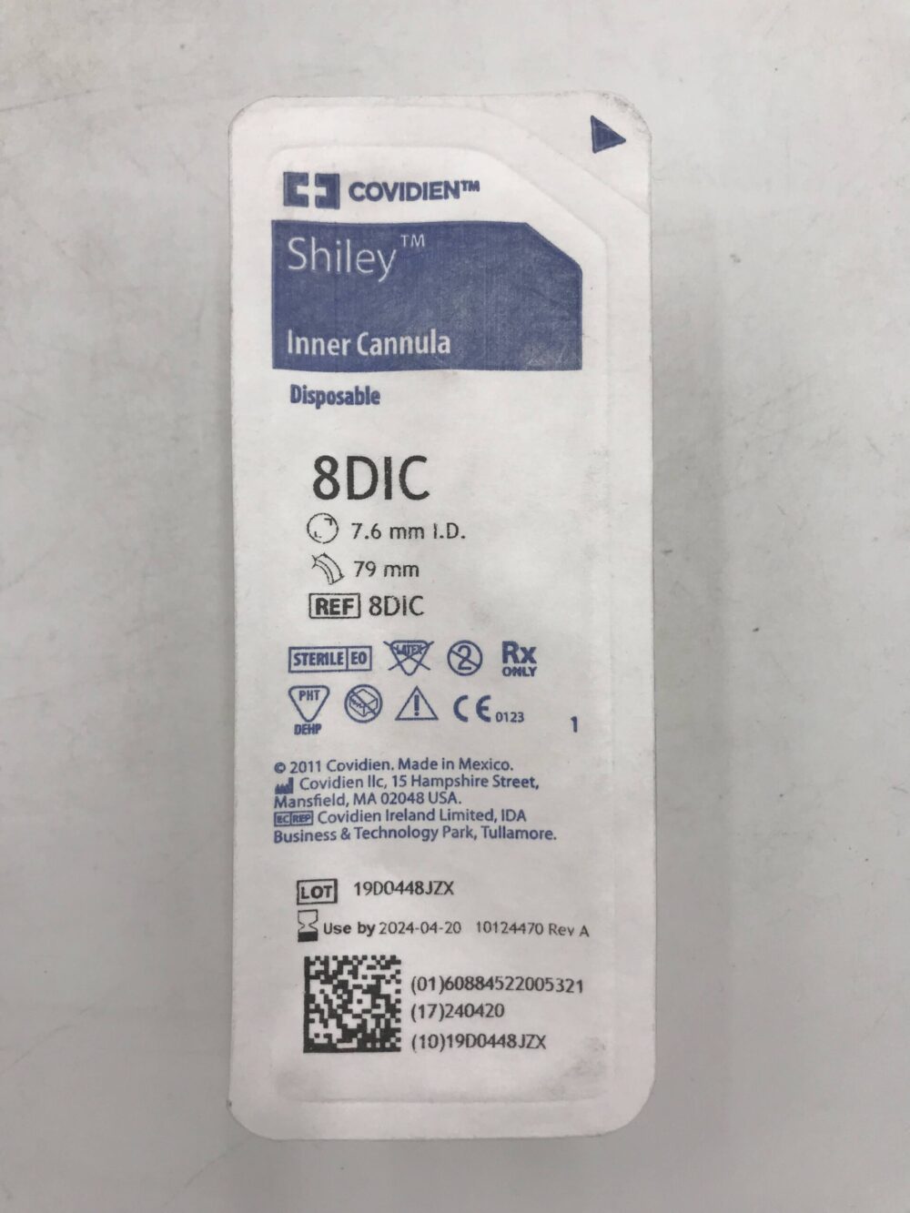 COVIDIEN 8DIC Shiley Inner Cannula, Disposable, 7.6mm I.D., 79mm - GB ...