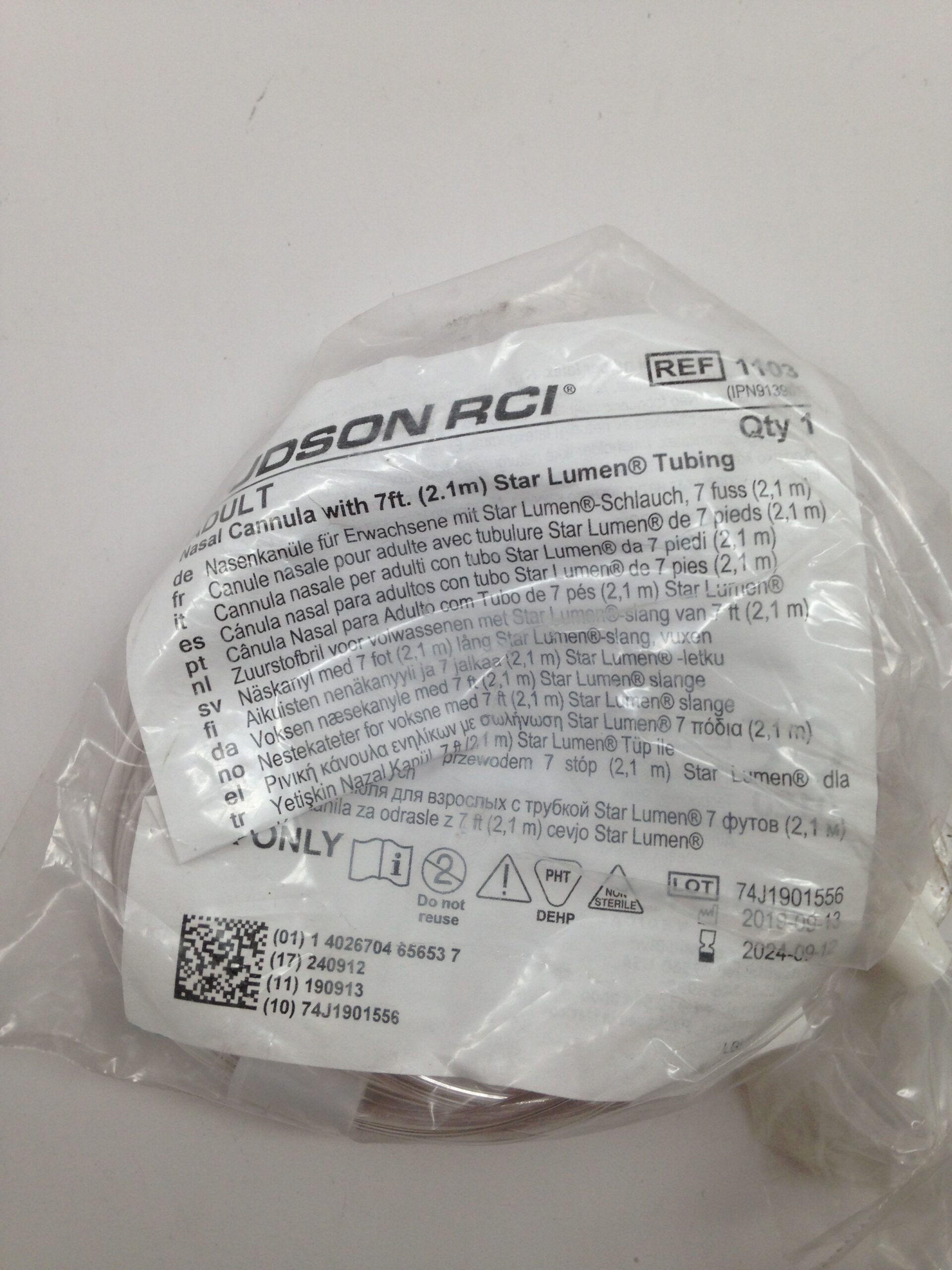 TELEFLEX 1103 Hudson RCI Adult Nasal Cannula With 7Ft Star Lumen Tubing ...