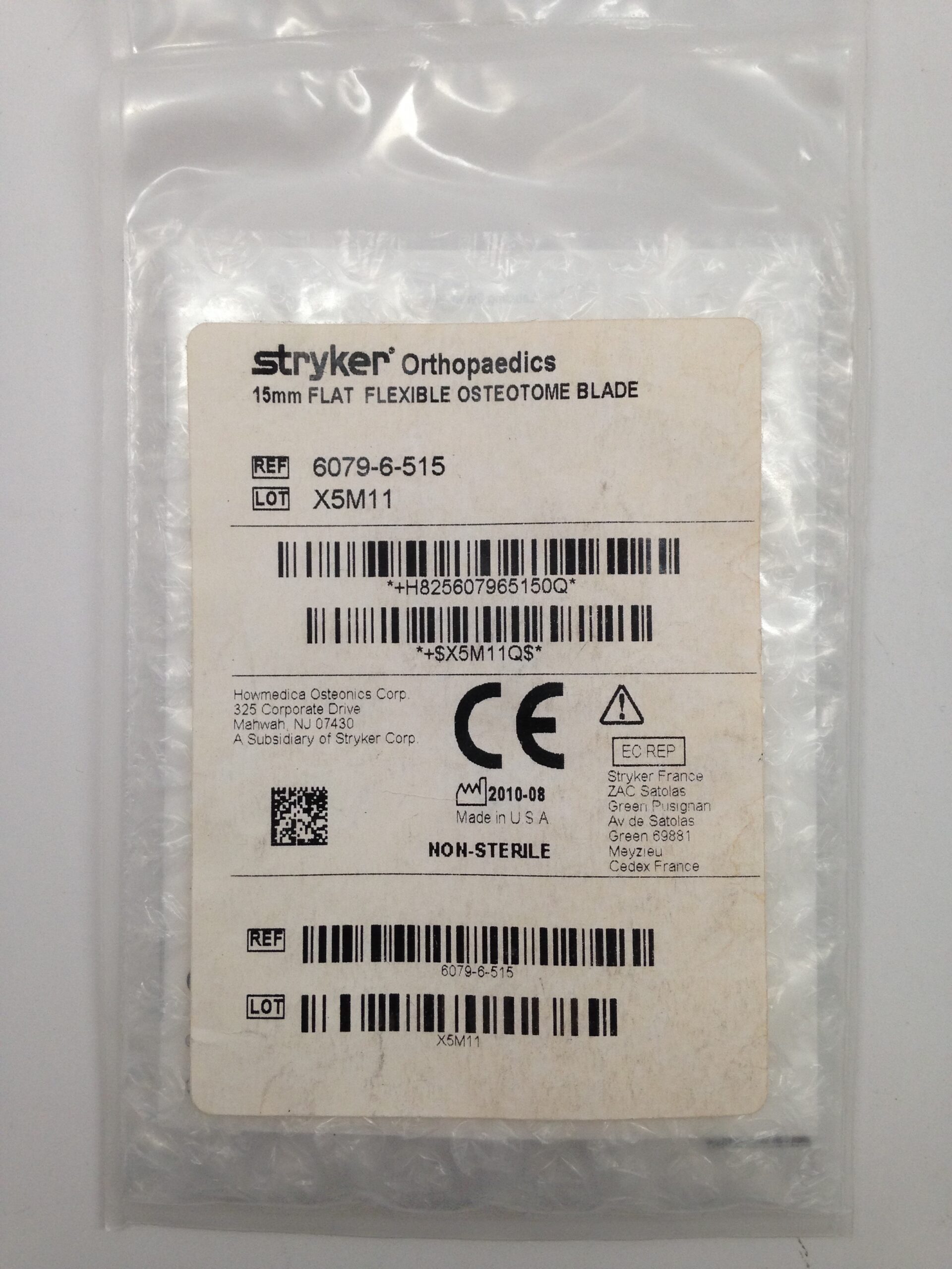 STRYKER 6079-6-515 15mm Flat Flexible Osteotome Blade - GB TECH USA