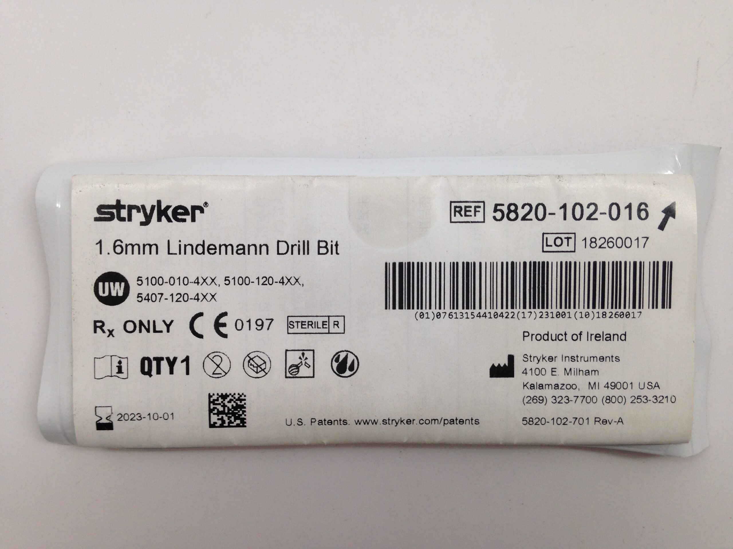 STRYKER 5820-103-016 1.6mm Lindemann Drill Bit - GB TECH USA
