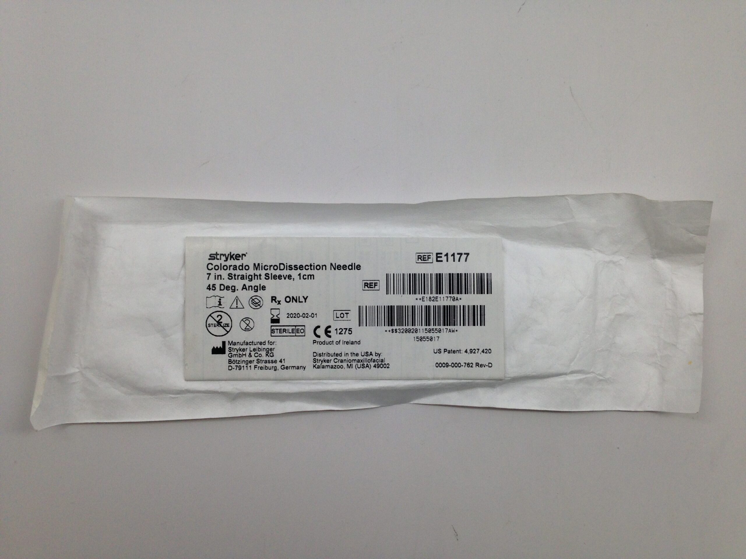 STRYKER E1177 Colorado MicroDissection Needle, 7in, Straight Sleeve ...