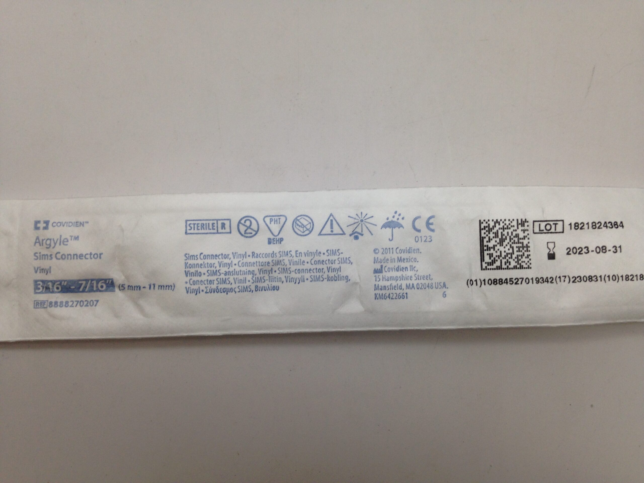 COVIDIEN 8888270207 Argyle Sims Connector Vinyl, 3/16″ – 7/16″ (Box Of ...