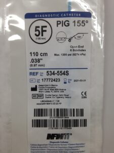 CORDIS 534-554S PIG 155 Degrees, Infinti Diagnostic Catheter, 5F 110cm ...