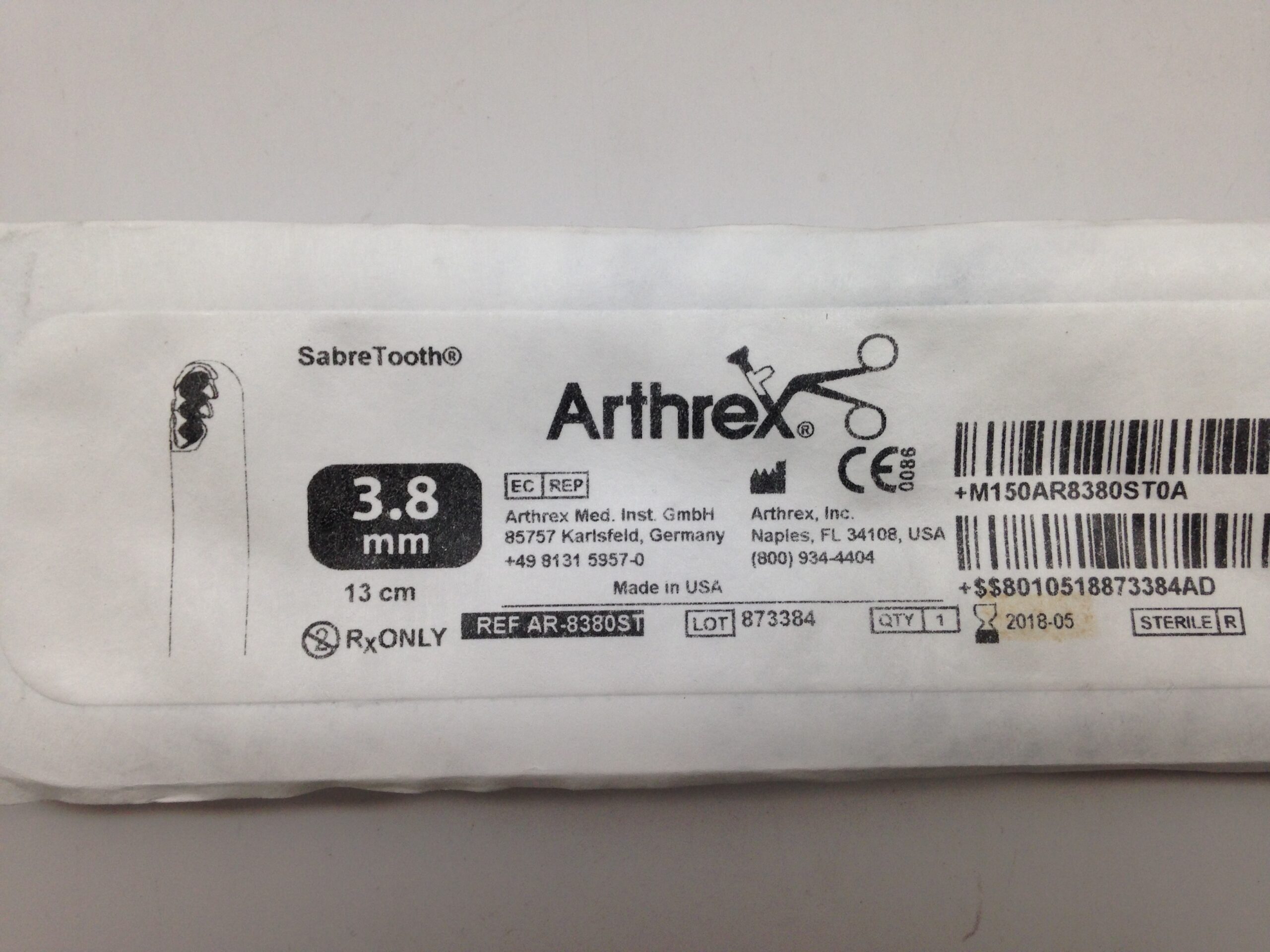 ARTHREX AR-8380ST SabreTooth Bur, 3.8mm 13cm (X) - GB TECH USA