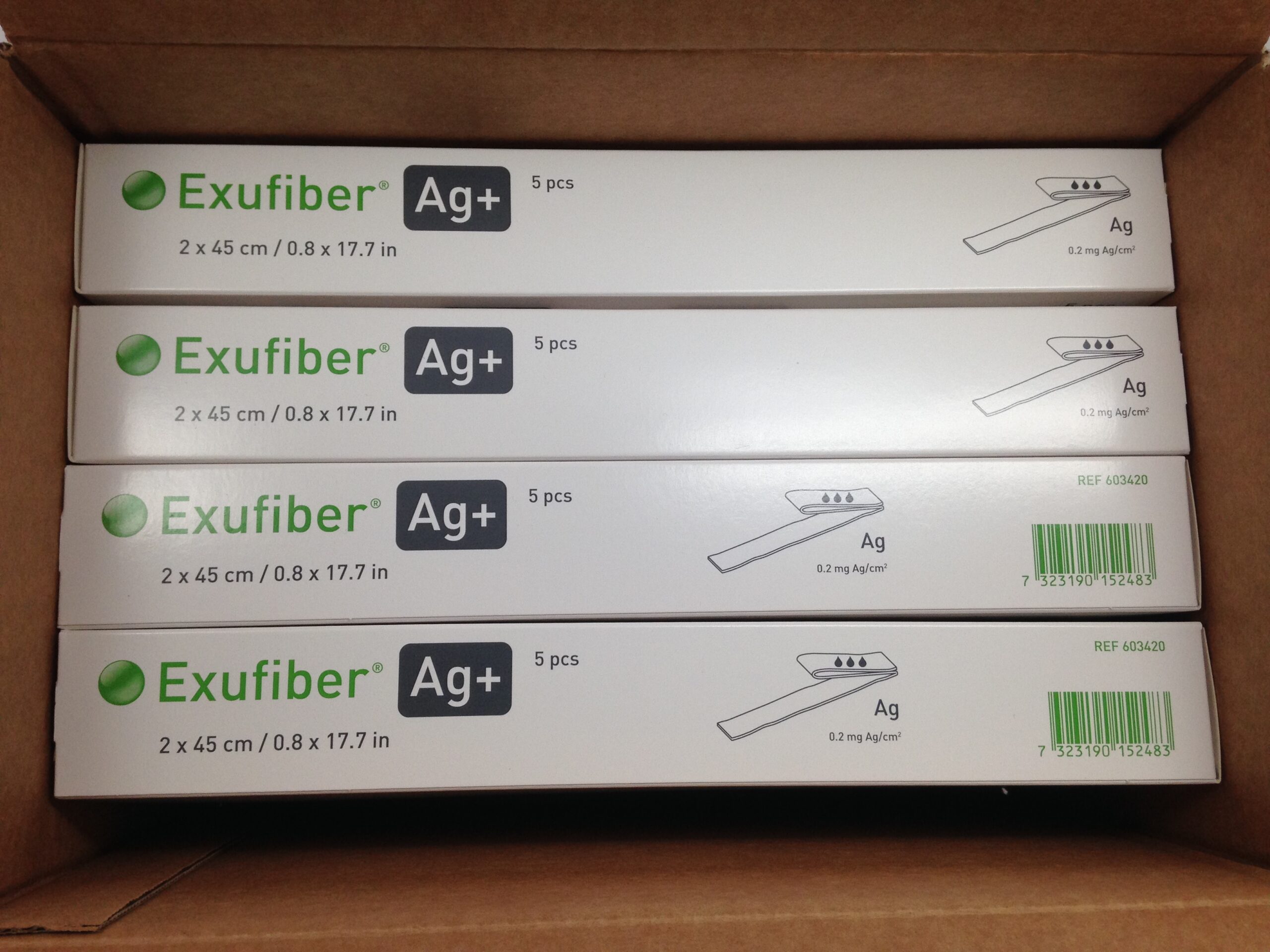 MÖLNLYCKE 603420-00 Exufiber Ag+ Gelling Fibre Dressing With Silver ...