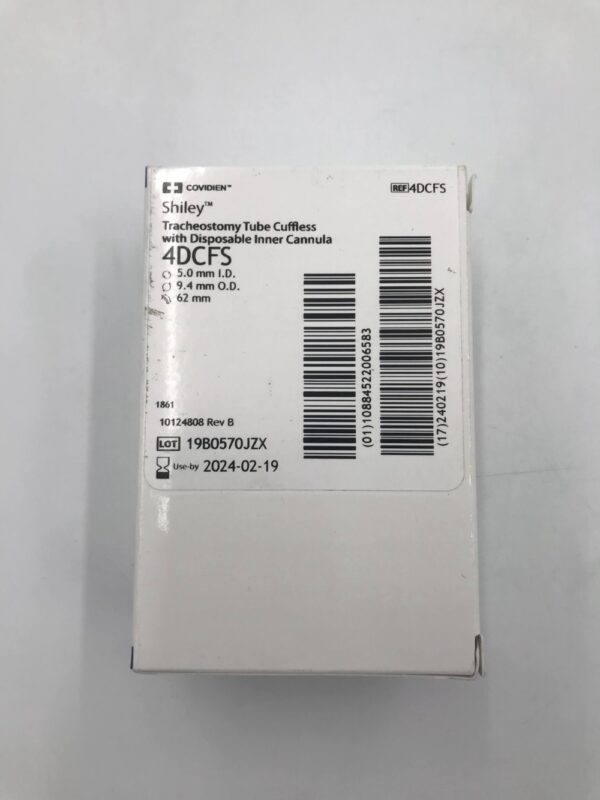 COVIDIEN 4DCFS Shiley Tracheostomy Tube Cuffless With Disposable Inner ...