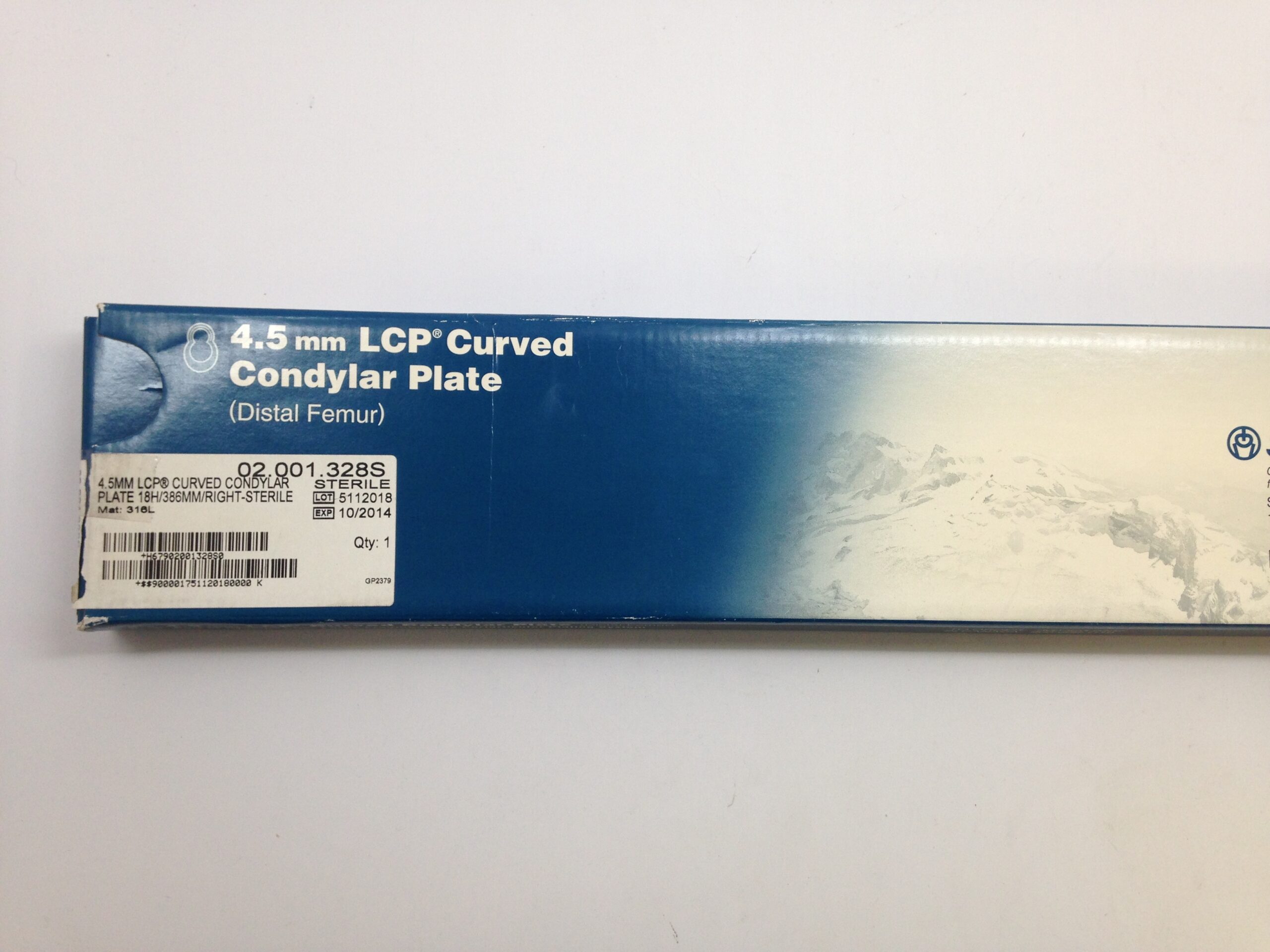 SYNTHES 02.001.328S 4.5mm LCP Curved Condylar Plate 18H/386mm/Right ...