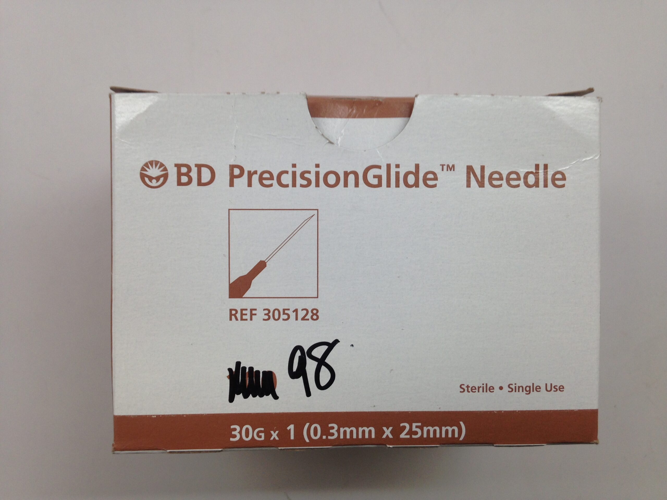 BD 305128 PrecisionGlide Needle, 30G x 1 (98/Box) - GB TECH USA