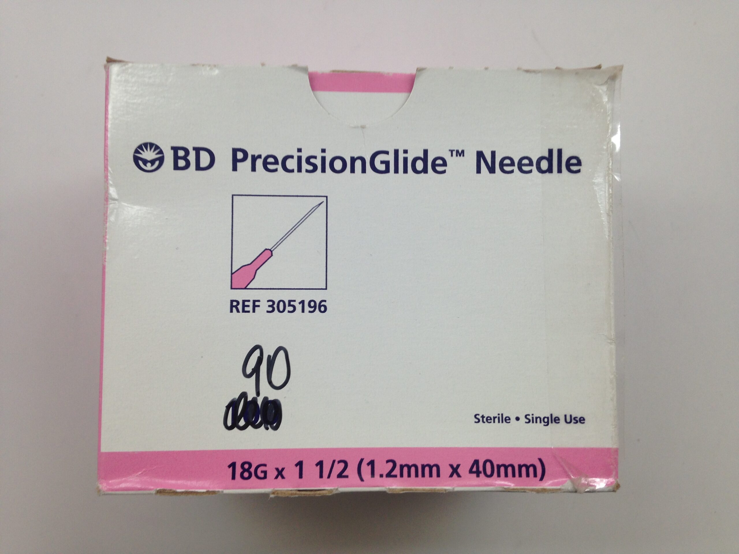 BD 305196 PrecisionGlide Needle, 18G x 1 1/2 (90/Box) (X) - GB TECH USA