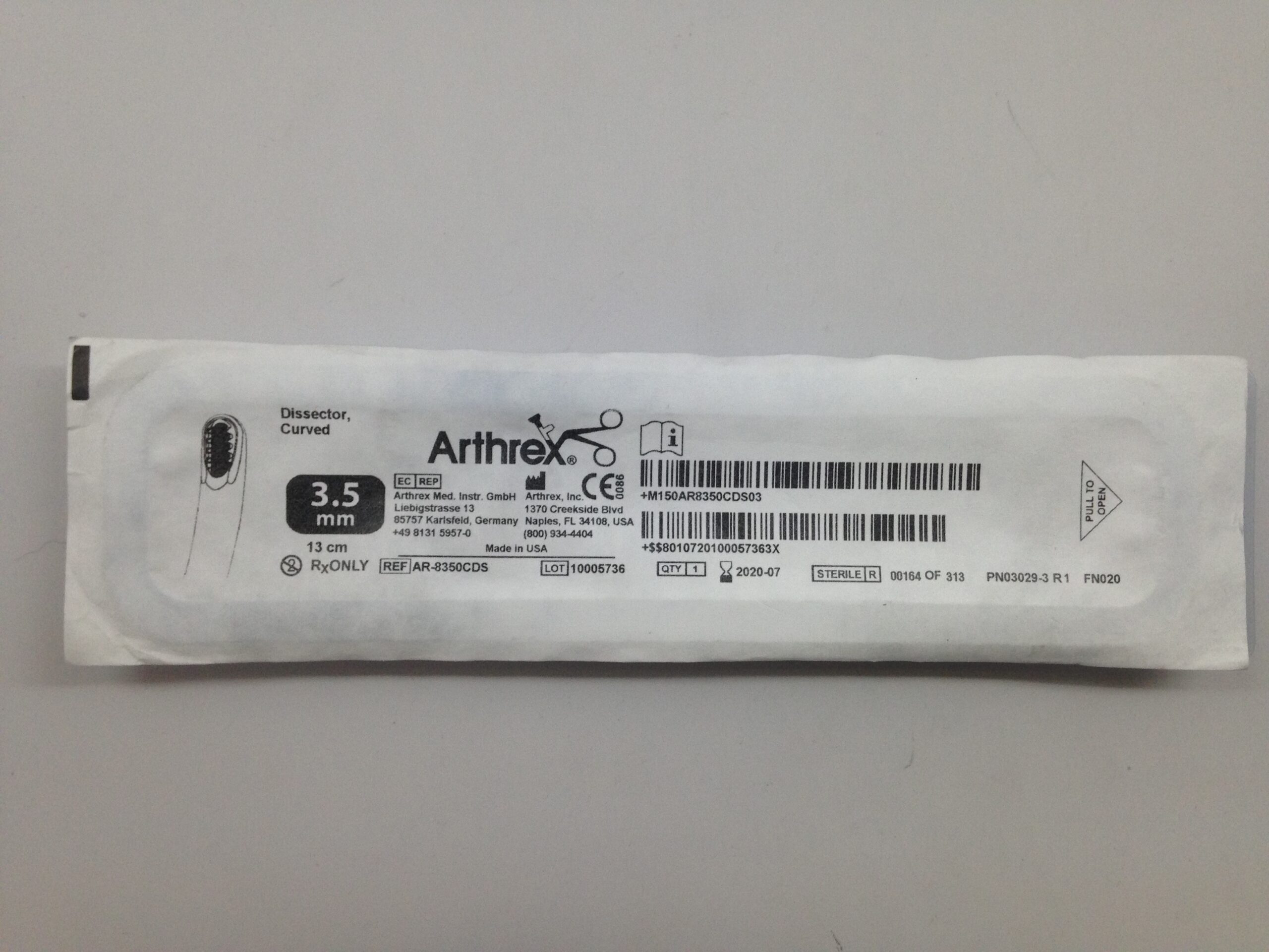 ARTHREX AR-8350CDS Dissector, Curved, 3.5mm 13cm (X) - GB TECH USA