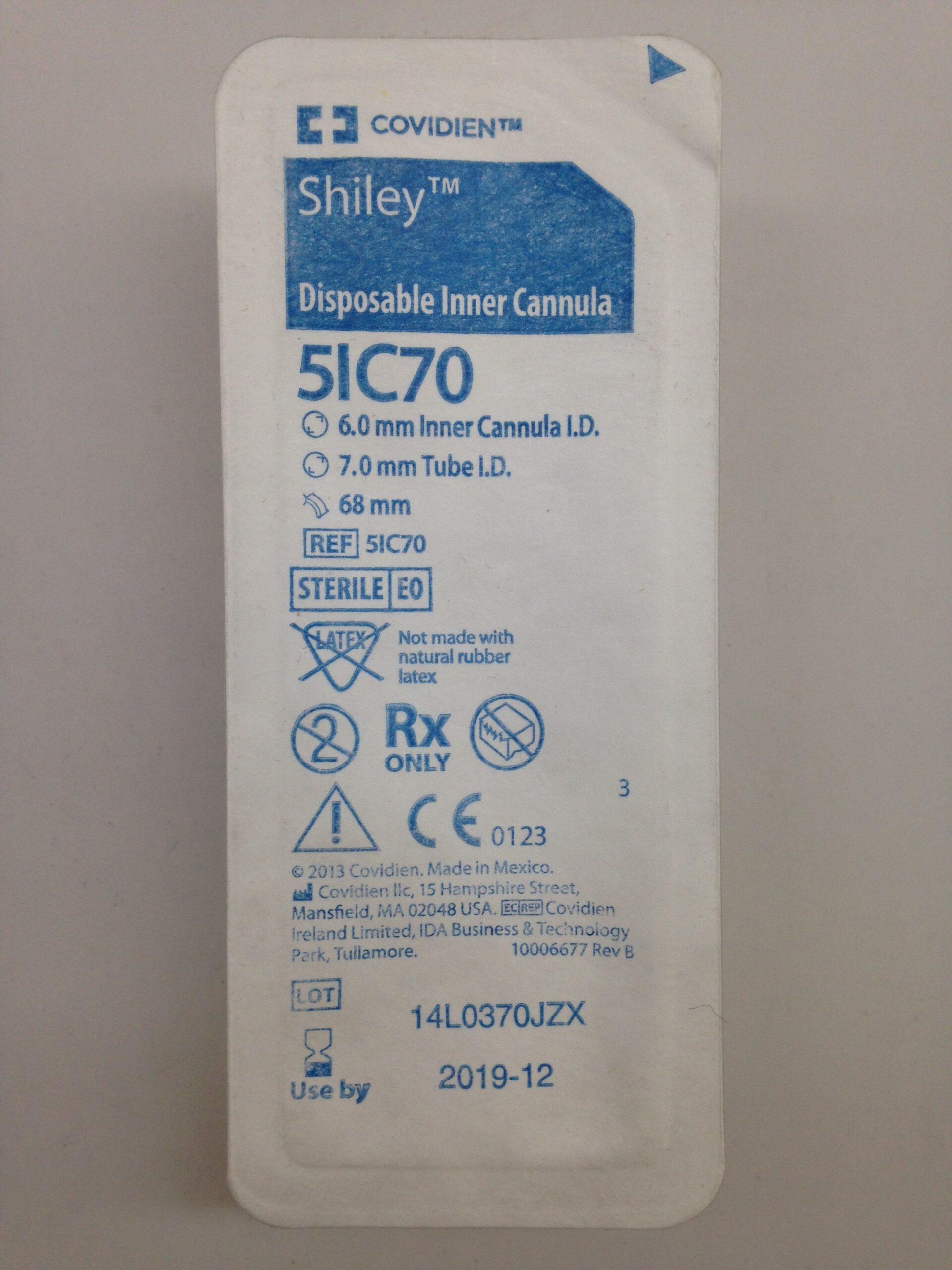 COVIDIEN 5IC70 Shiley Disposable Inner Cannula, 6.0mm I.D., 7.0mm I.D ...