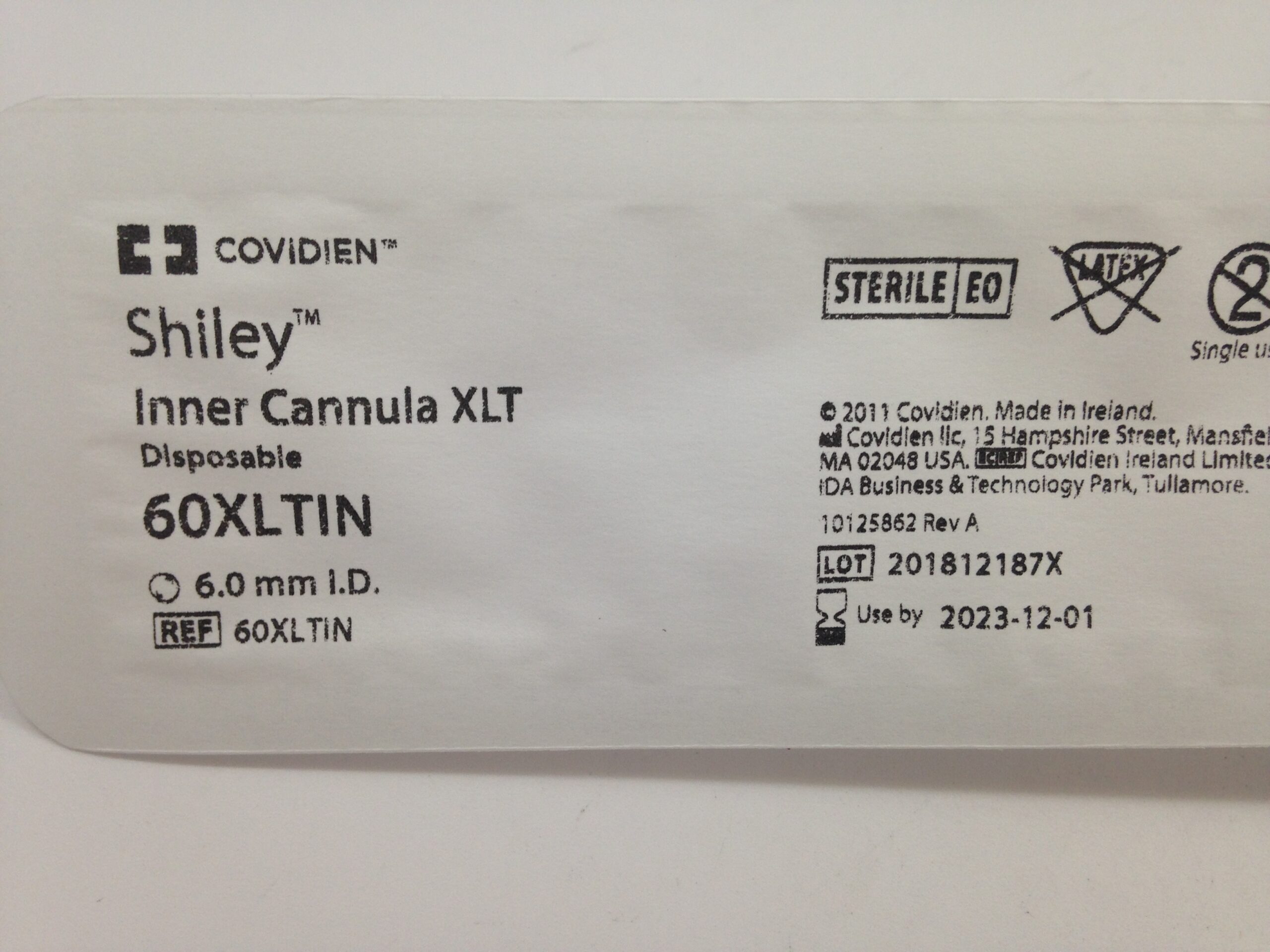 COVIDIEN 60XLTIN Shiley Inner Cannula XLT, Disposable, 6.0mm I.D. – GB ...