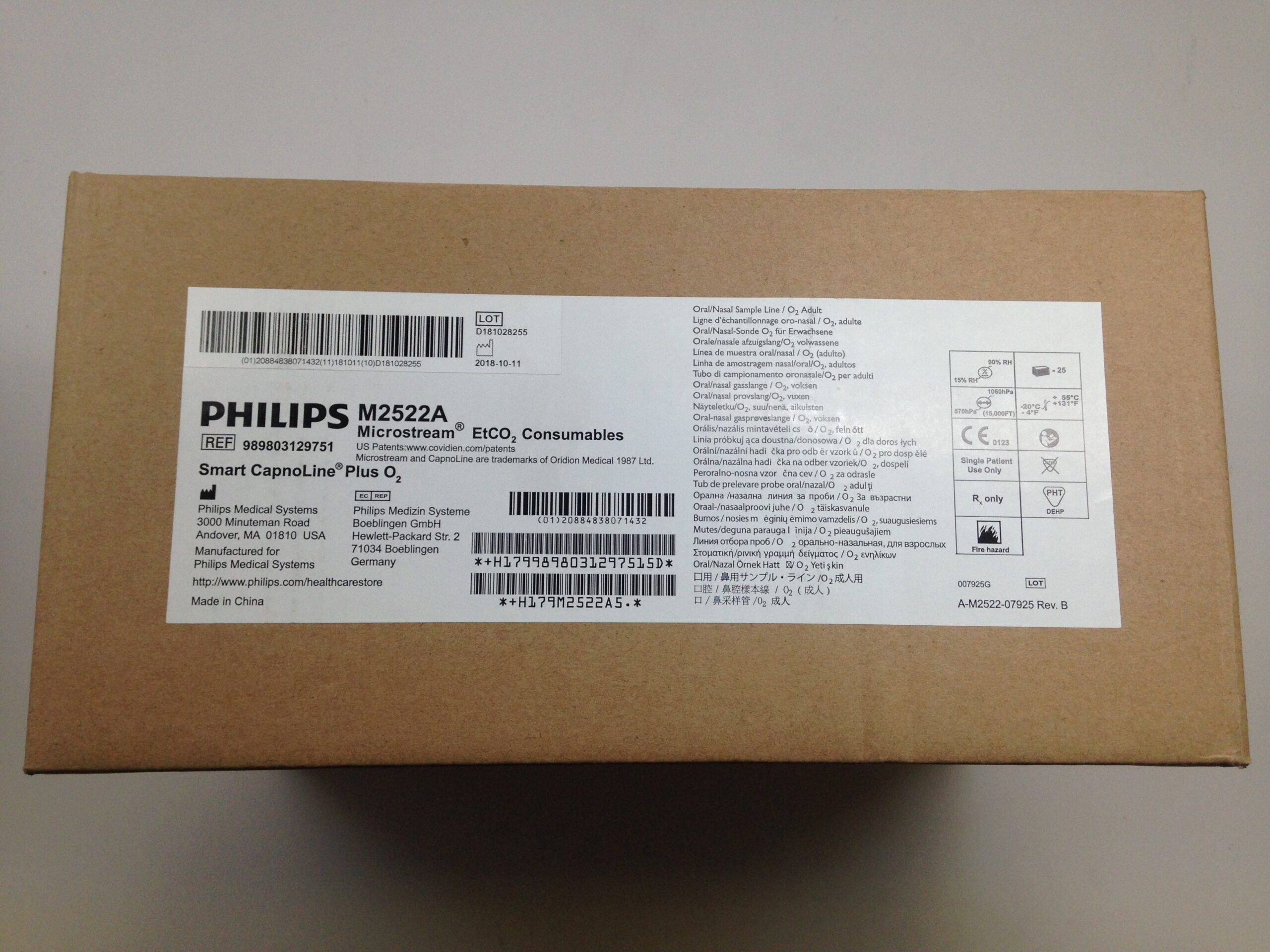 PHILIPS M2522A Microstream EtCO Consumables, Smart CapnoLine Plus O2 ...