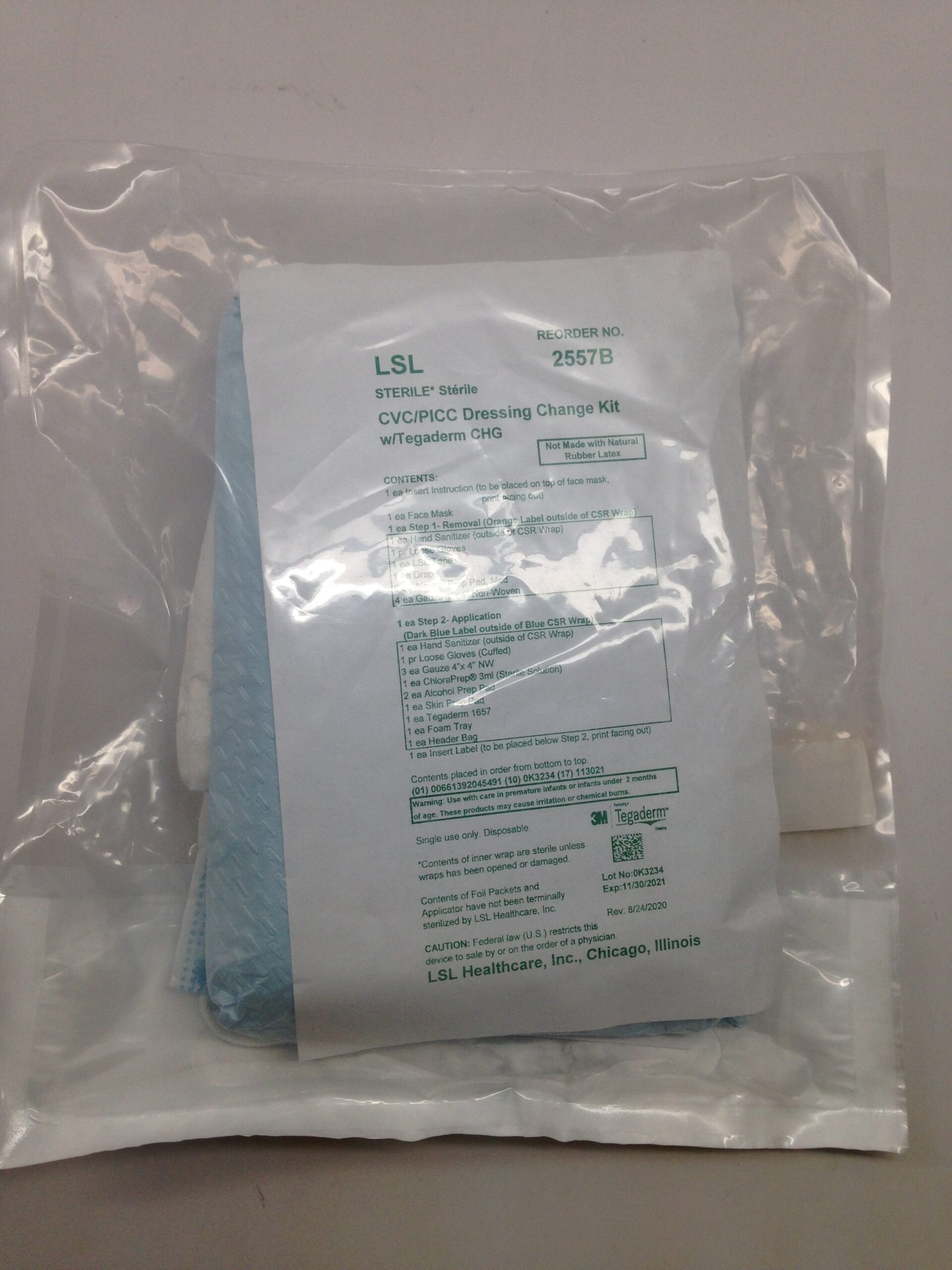 LSL 2557B CVC/PICC Dressing Change Kit W/Tegaderm CHG (X) – GB TECH USA