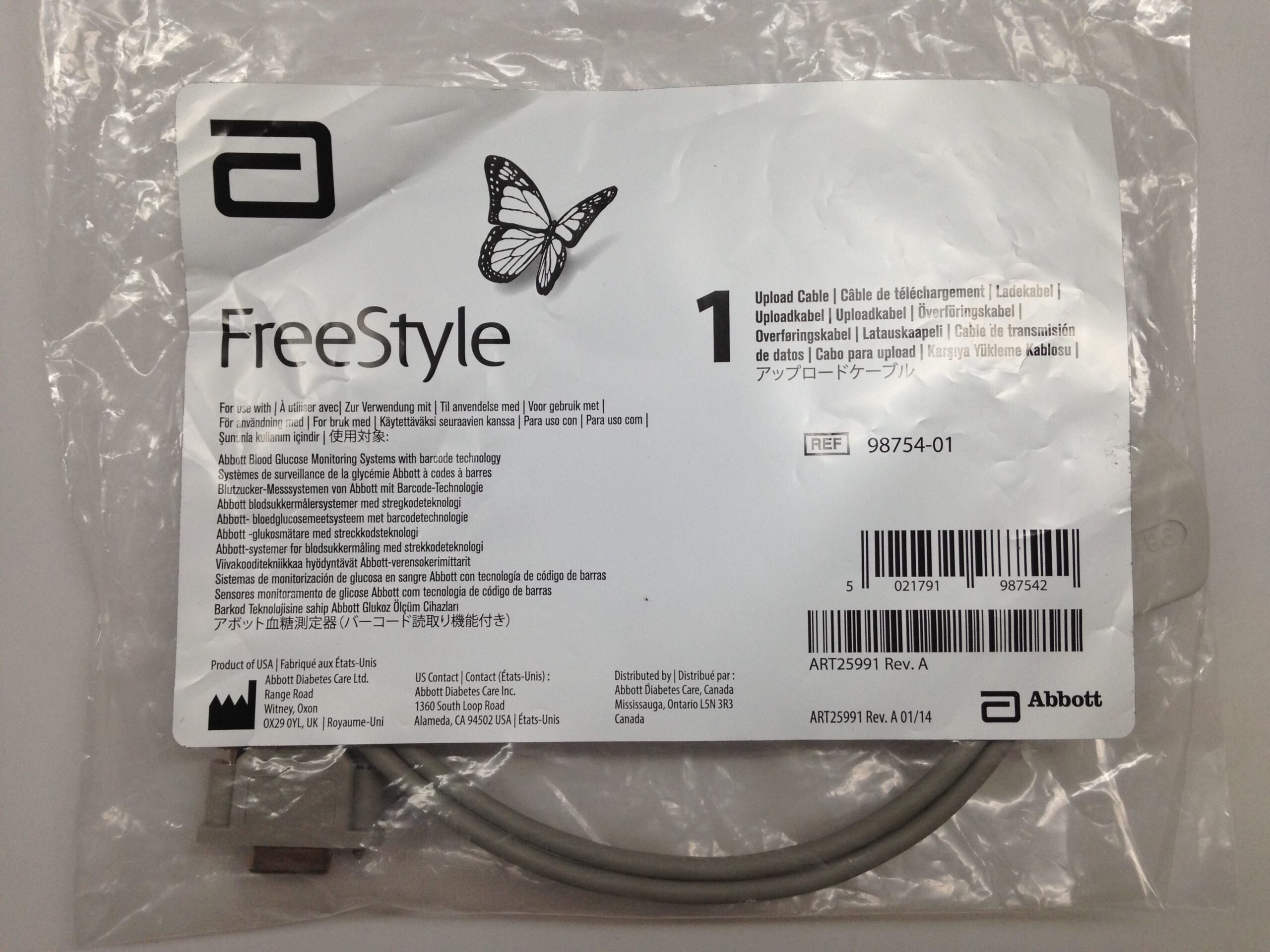ABBOTT 98754-01 FreeStyle, Upload Cable - GB TECH USA