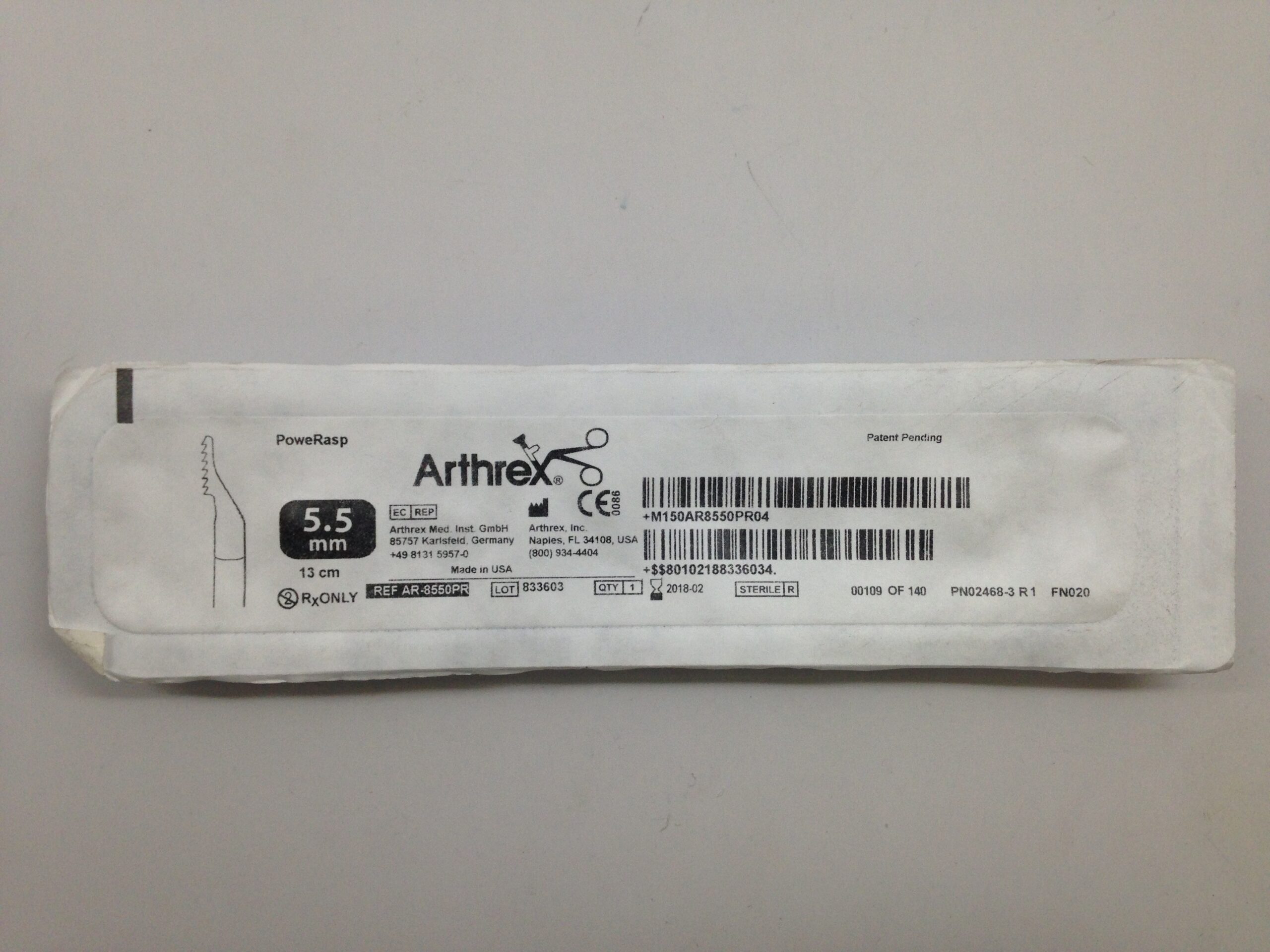 ARTHREX AR-8550PR PoweRasp, 5.5mm, 13cm (X) - GB TECH USA