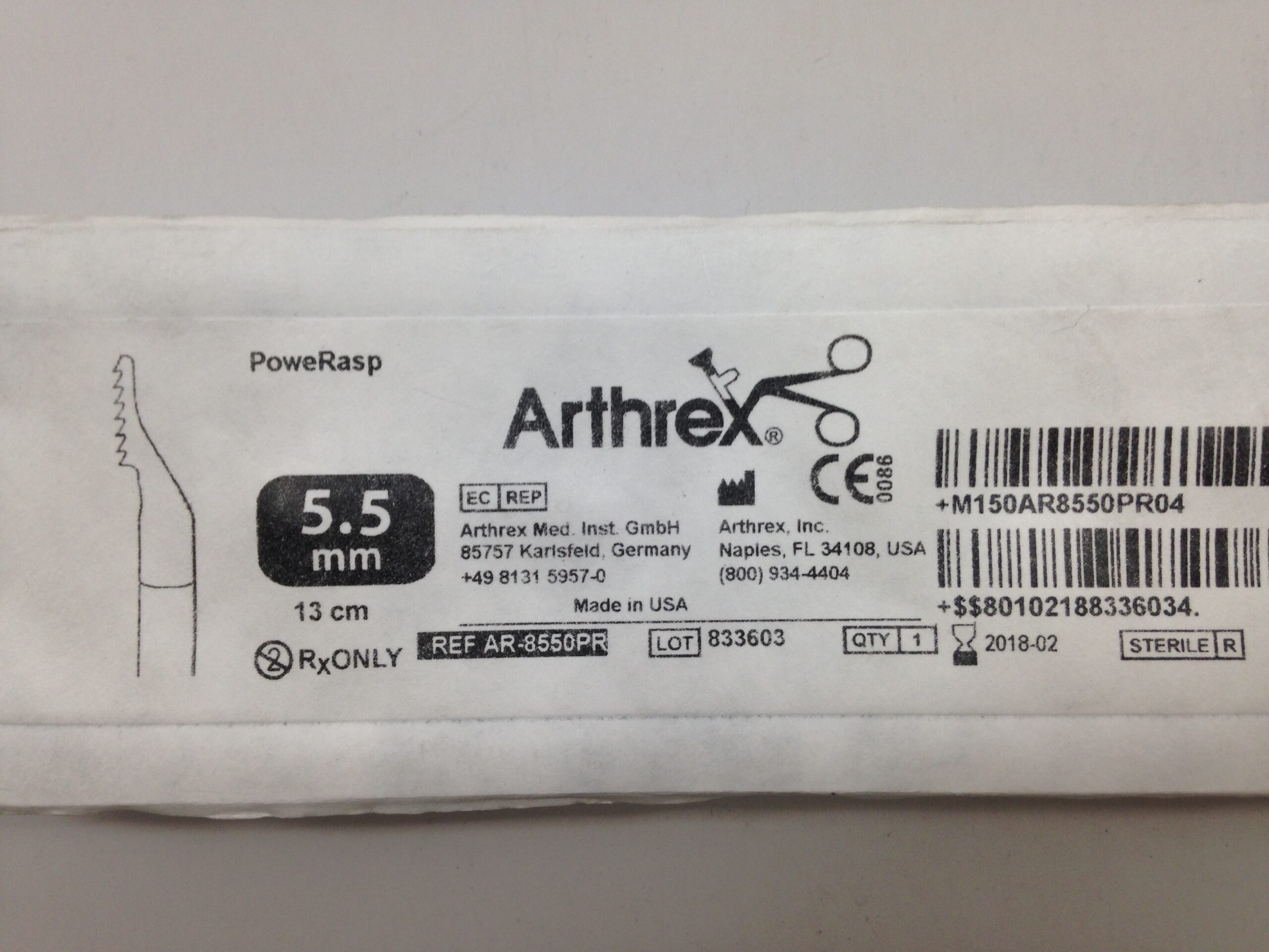 ARTHREX AR-8550PR PoweRasp, 5.5mm, 13cm (X) - GB TECH USA