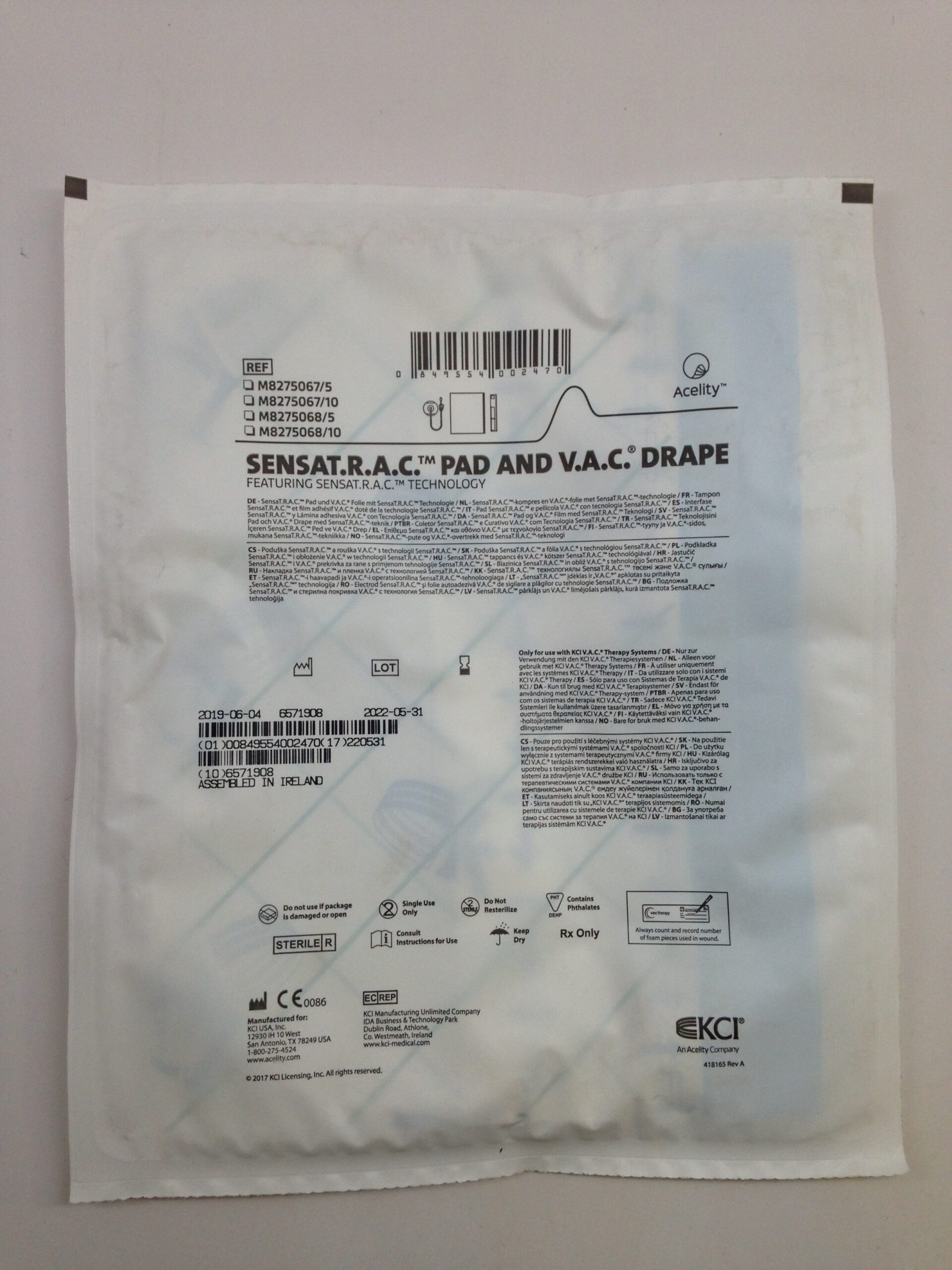 KCI M8275067 SensaT.R.A.C. Pad And V.A.C. Drape - GB TECH USA