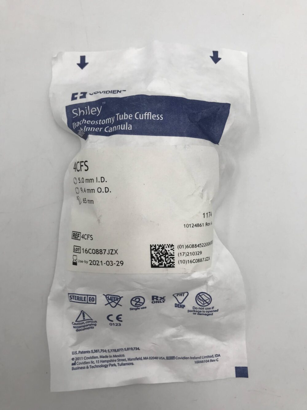 COVIDIEN 4CFS Shiley Tracheostomy Tube Cuffless With Inner Cannula, 5 ...